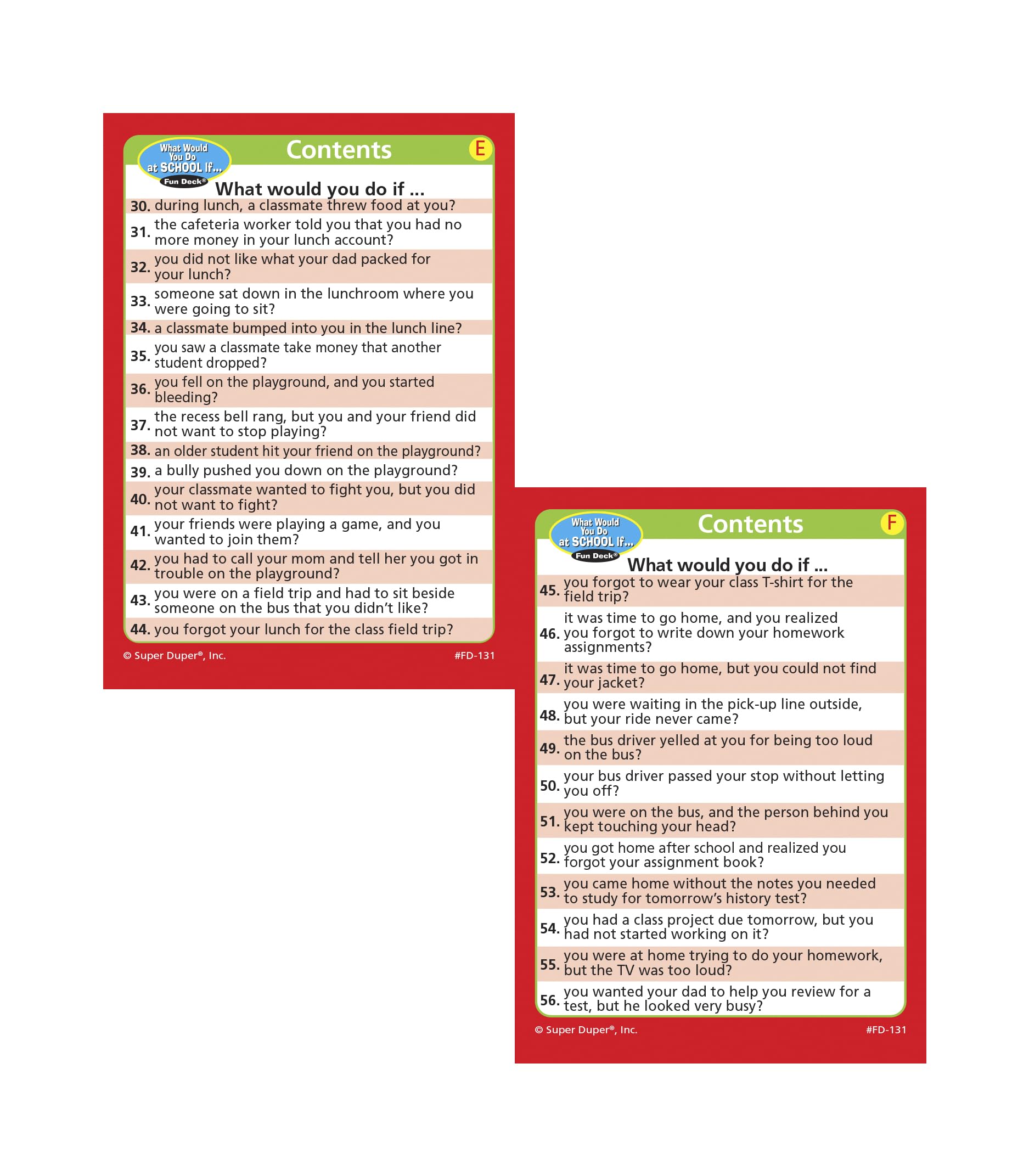 Super Duper Publications | What Would You Do at School If… Fun Deck | Social Skills Flash Cards | Educational Learning Materials for Children