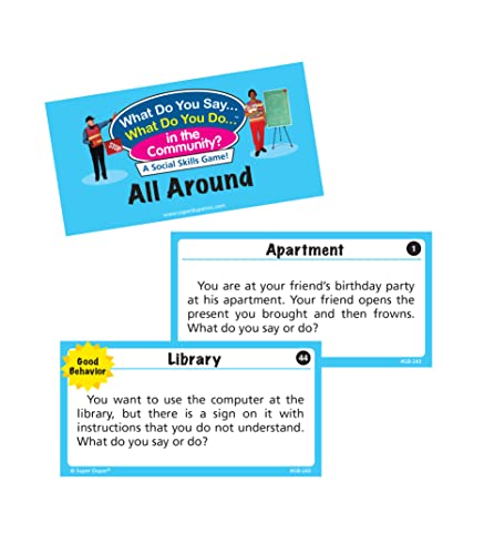 Super Duper Publications | What Do You Say... What Do You Do...® in The Community? Social Skills Board Game | 1-6 Players, Ages 5-12
