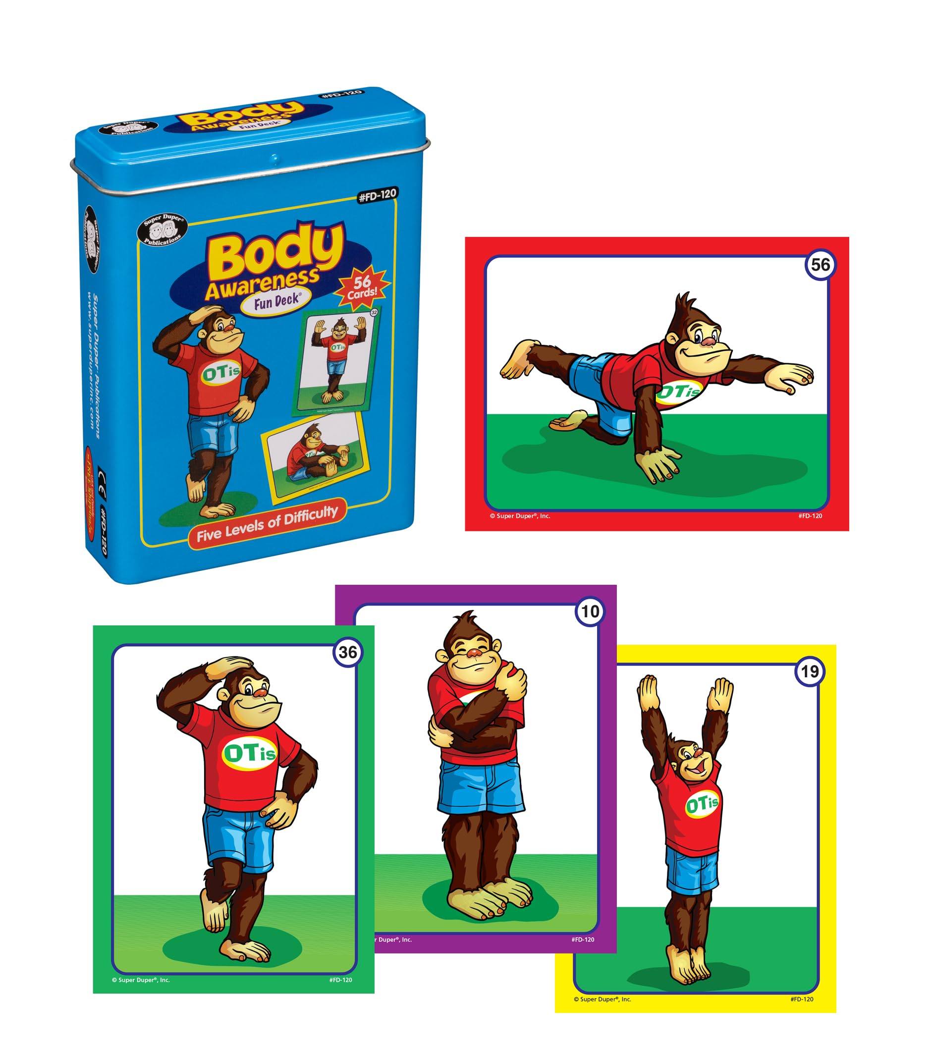 Super Duper Publications | Yoga Body Awareness and Exercise Fun Deck | Occupational Therapy Flash Cards | Gross Motor Movement Activity | Educational Learning Materials for Children