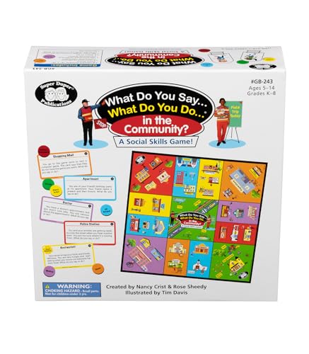 Super Duper Publications | What Do You Say... What Do You Do...® in The Community? Social Skills Board Game | 1-6 Players, Ages 5-12