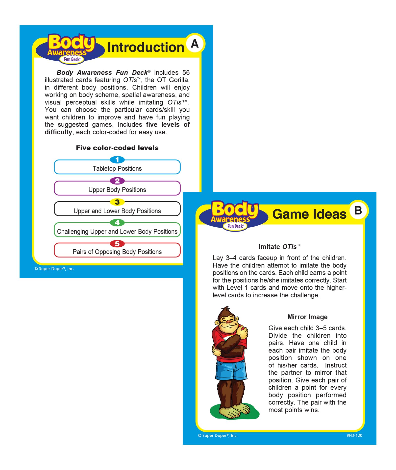 Super Duper Publications | Yoga Body Awareness and Exercise Fun Deck | Occupational Therapy Flash Cards | Gross Motor Movement Activity | Educational Learning Materials for Children
