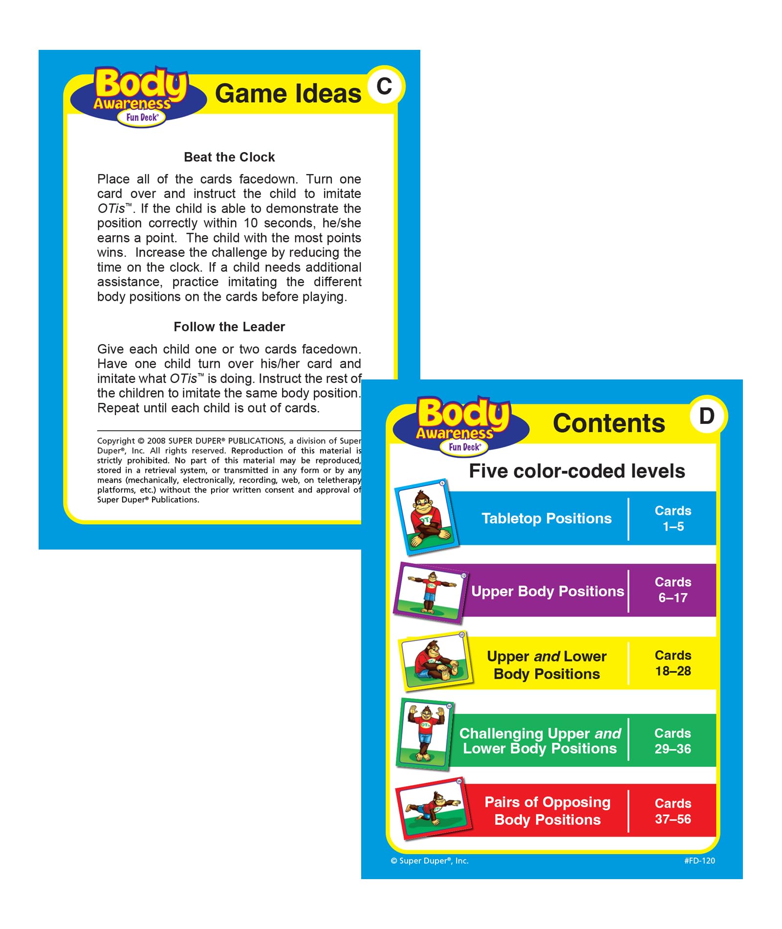 Super Duper Publications | Yoga Body Awareness and Exercise Fun Deck | Occupational Therapy Flash Cards | Gross Motor Movement Activity | Educational Learning Materials for Children