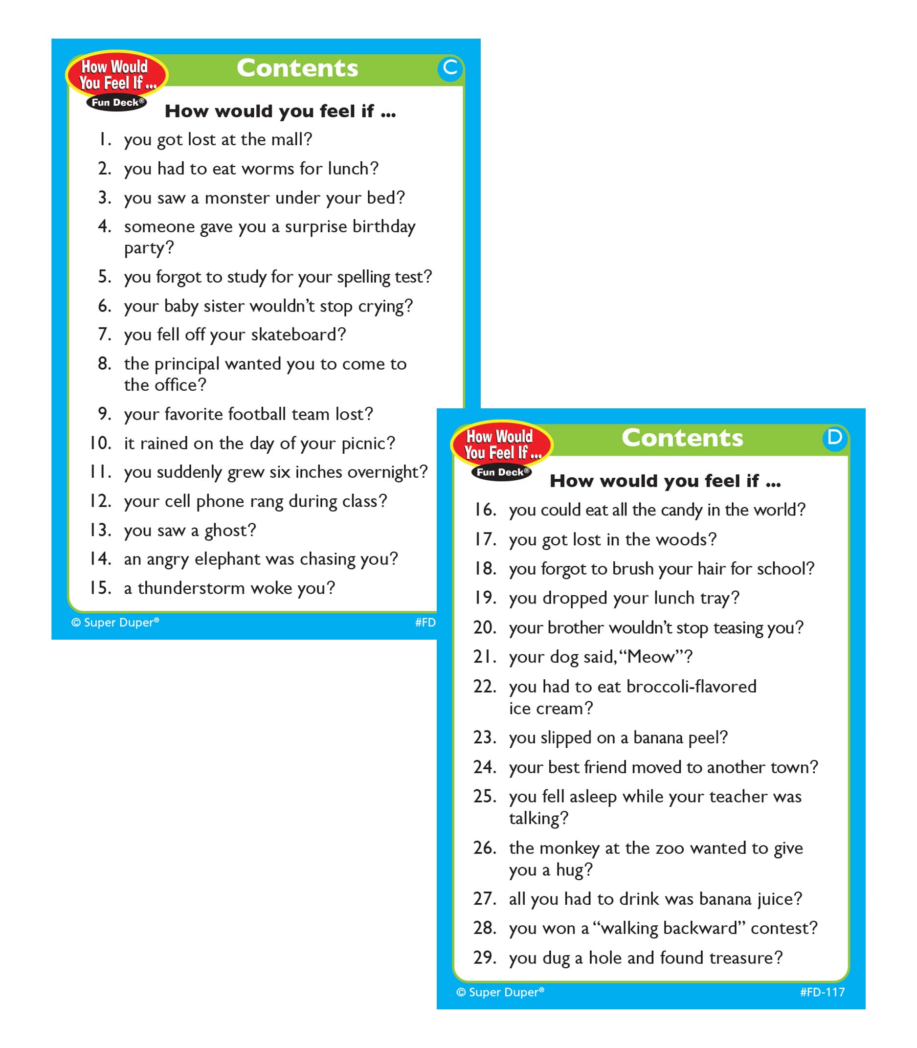 Super Duper Publications | How Would You Feel If Fun Deck | Understanding Feelings and Emotions Flash Cards | Educational Learning Materials for Children