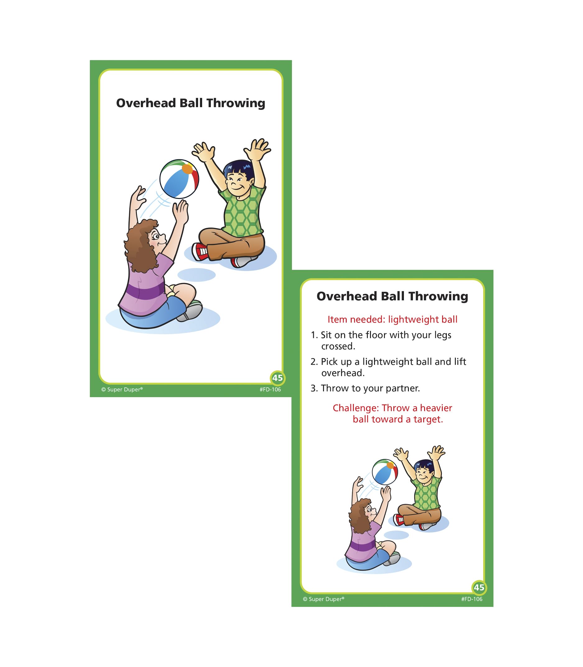 Super Duper Publications | Upper Body and Core Strength Fun Deck | Occupational Therapy Flash Cards | Gross Motor Movement Activity | Educational Learning Materials for Children