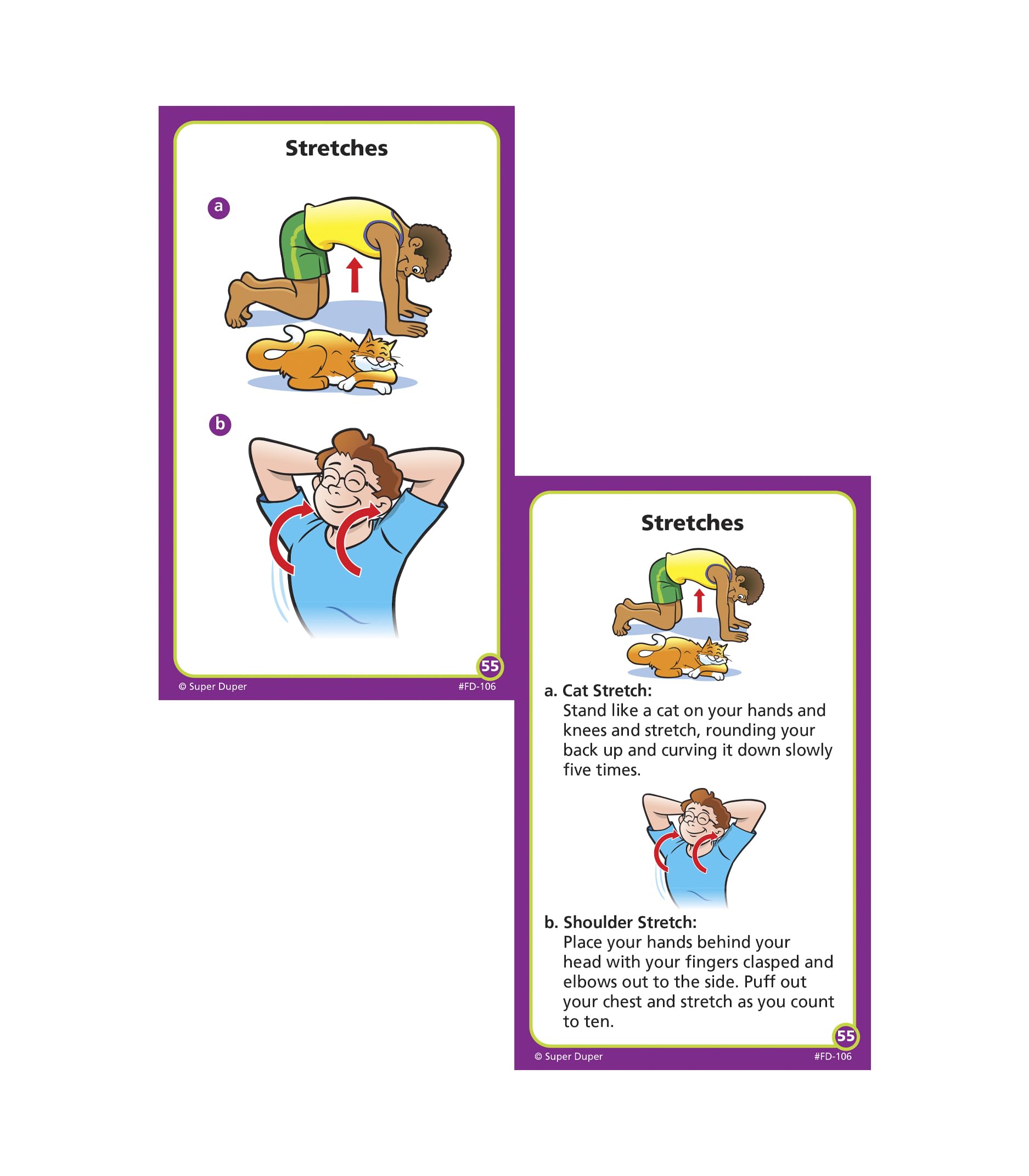 Super Duper Publications | Upper Body and Core Strength Fun Deck | Occupational Therapy Flash Cards | Gross Motor Movement Activity | Educational Learning Materials for Children