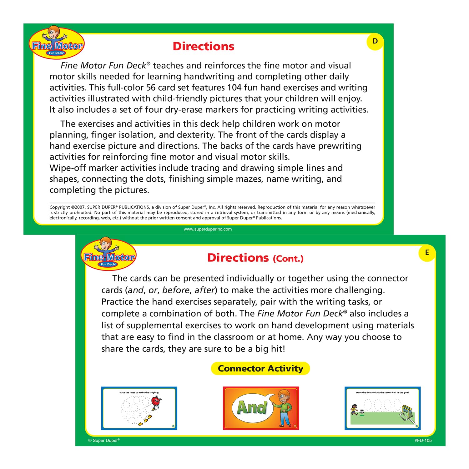 Super Duper Publications | Fine Motor Fun Deck | Hand Exercises and Prewriting Skills Flash Cards | Educational Learning Materials for Children