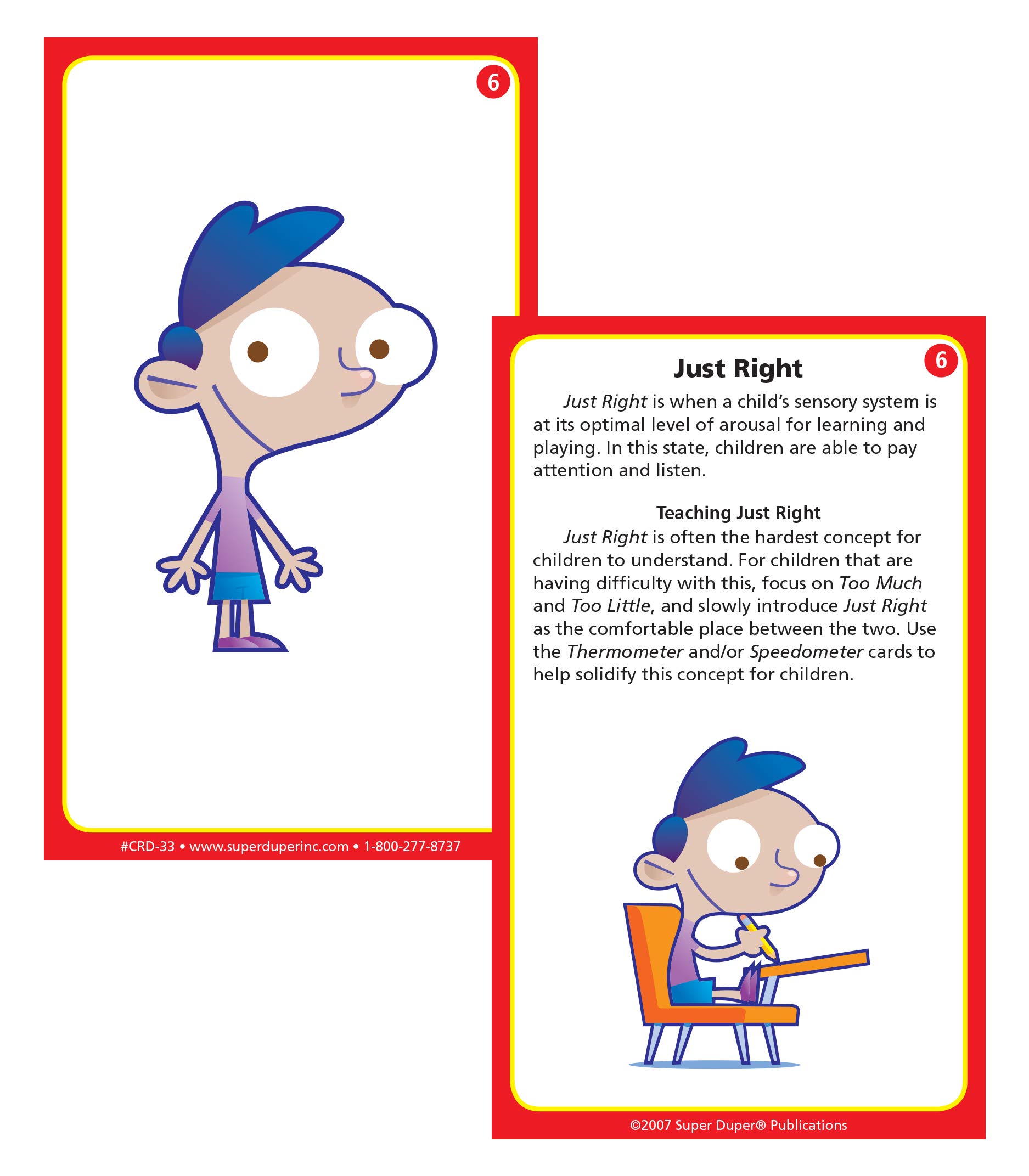 Sensory Diet Behavior and Body Awareness Flash Card Deck - Super Duper Educational Learning Toy for Kids