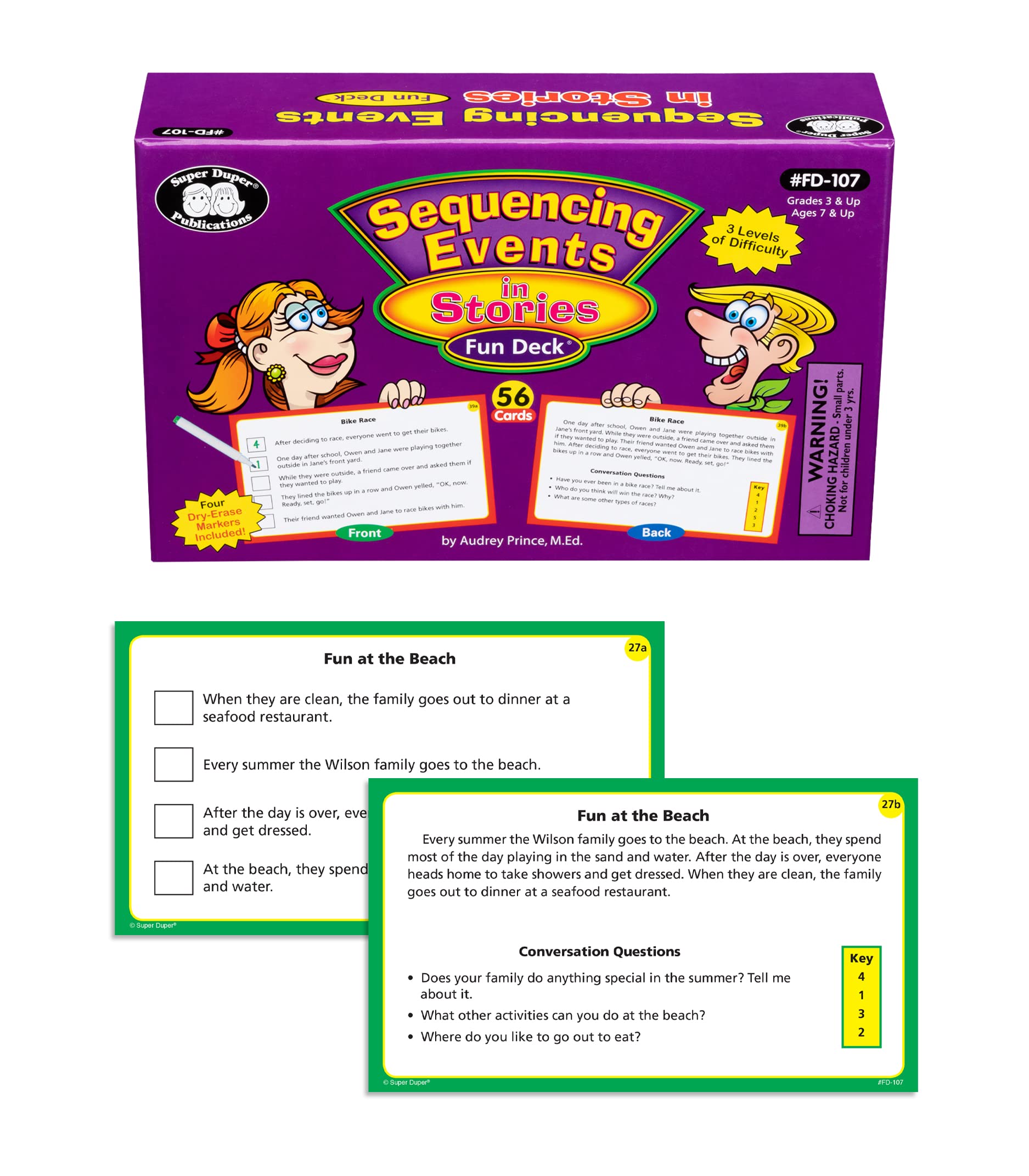 Super Duper Publications | Sequencing Events in Stories Fun Deck Flash Cards | Educational Learning Resource for Children