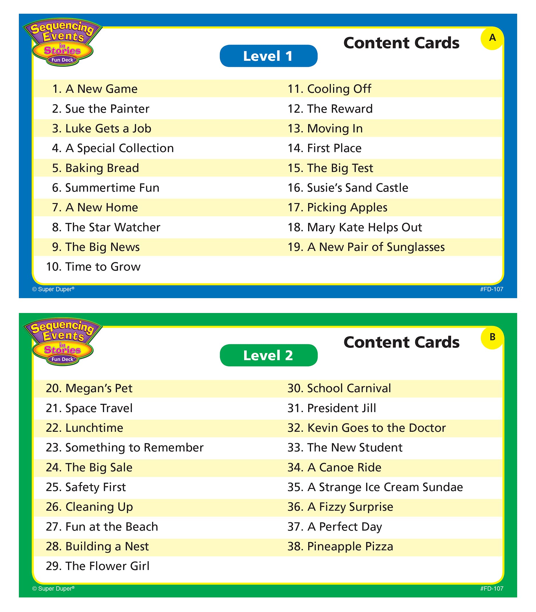 Super Duper Publications | Sequencing Events in Stories Fun Deck Flash Cards | Educational Learning Resource for Children