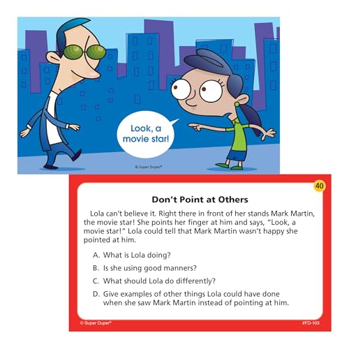 Super Duper Publications | Focus on Manners Fun Deck | Behavior and Social Skills Flash Cards | Educational Learning Materials for Children