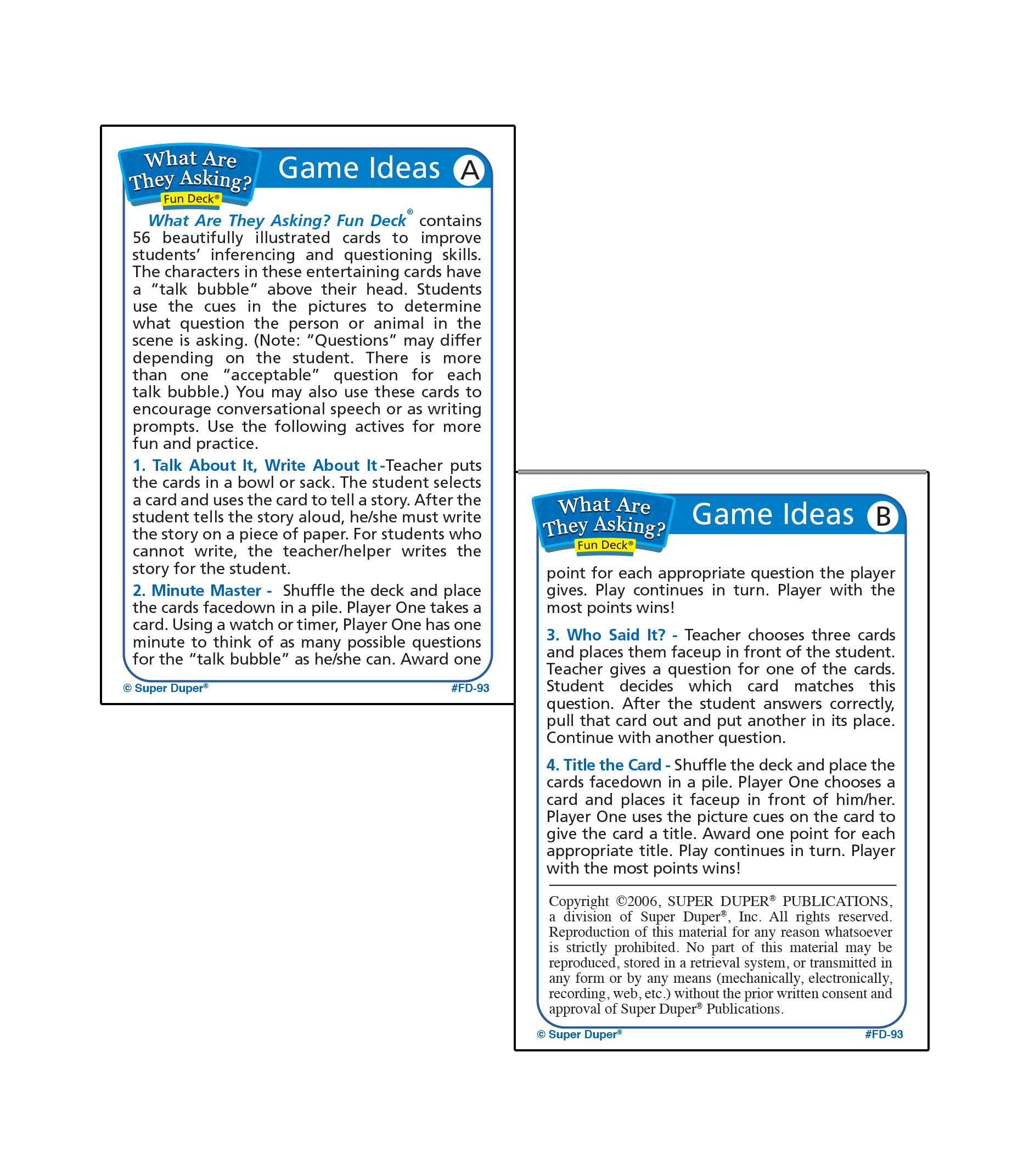 Super Duper Publications | What are They Asking? Fun Deck Flash Cards | Educational Learning Resource for Children