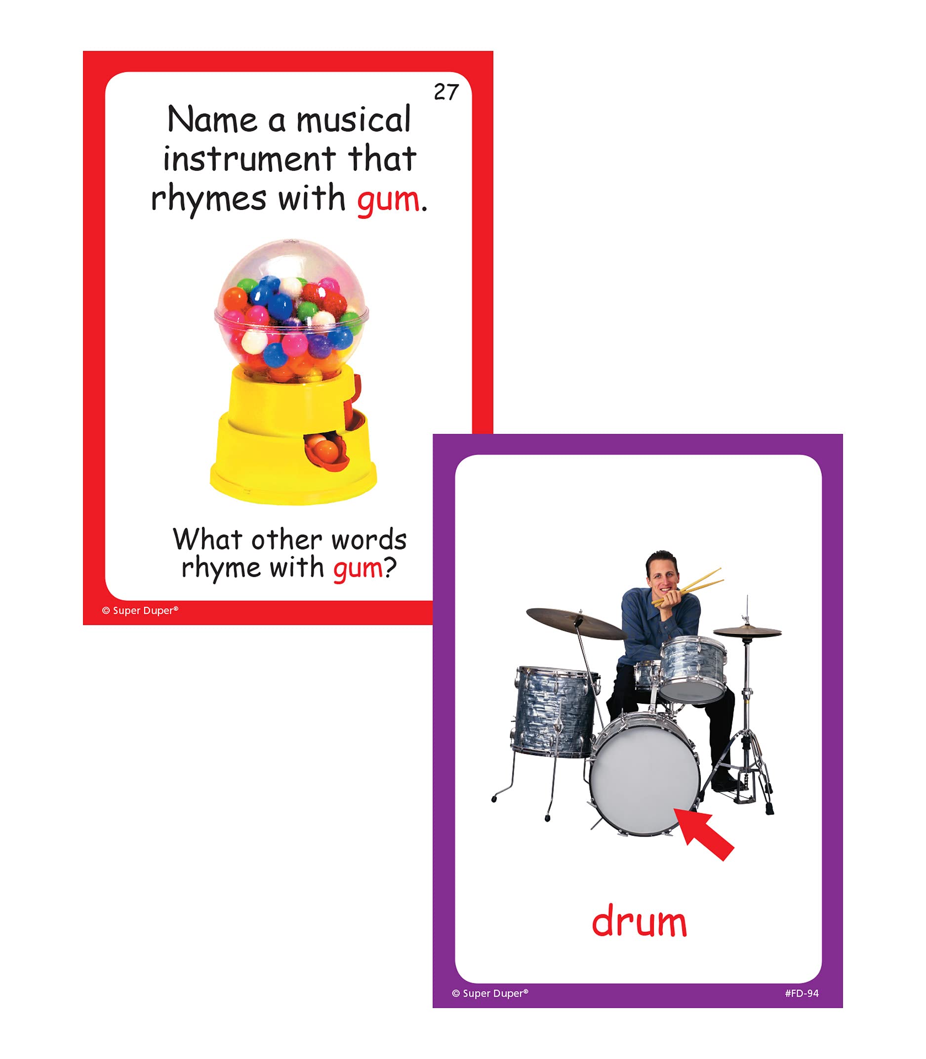 Super Duper Publications | Auditory Rhyme Time Fun Deck Flash Cards | Educational Learning Resource for Children