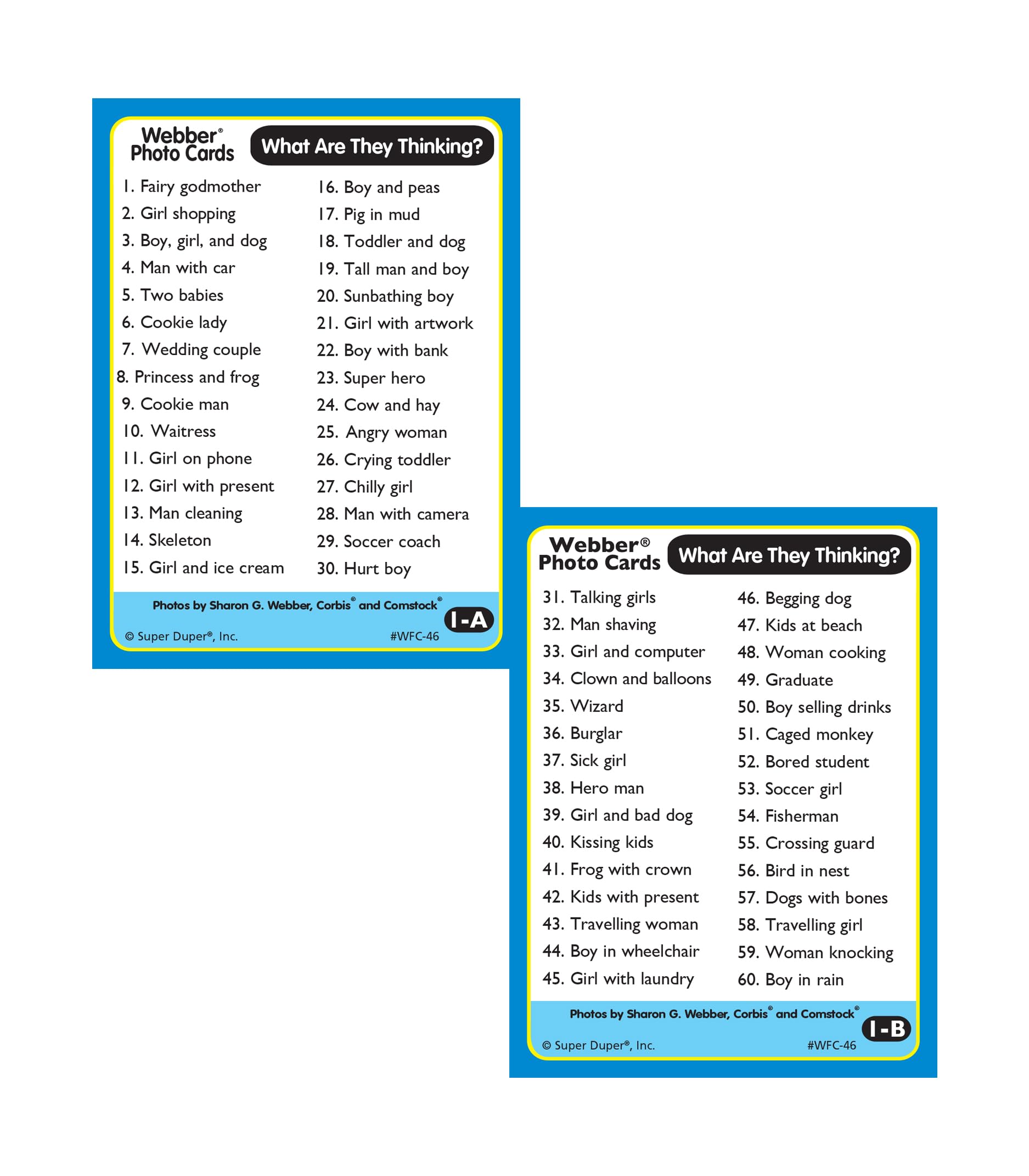 Webber “What Are They Thinking?” Photo Card Deck - Super Duper Educational Learning Toy for Kids