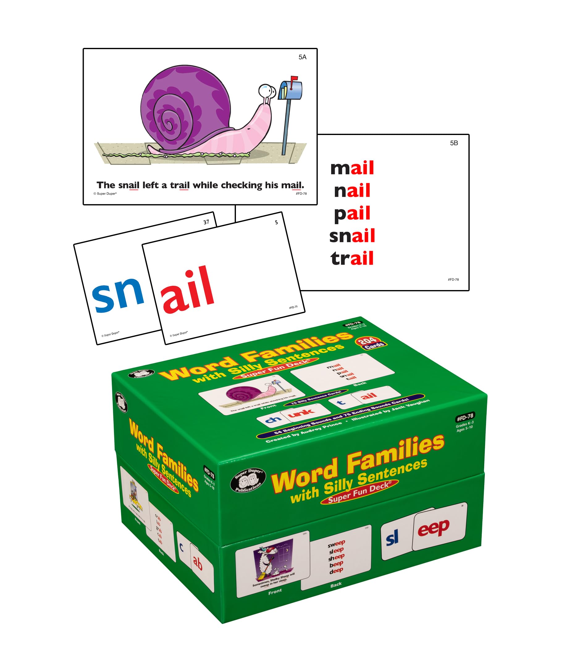 Super Duper Publications | Word Families with Silly Sentences Fun Deck Flash Cards | Educational Learning Resource for Children