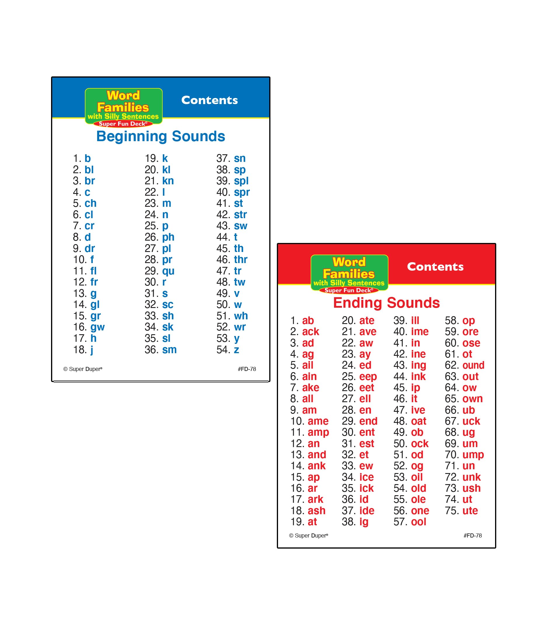 Super Duper Publications | Word Families with Silly Sentences Fun Deck Flash Cards | Educational Learning Resource for Children