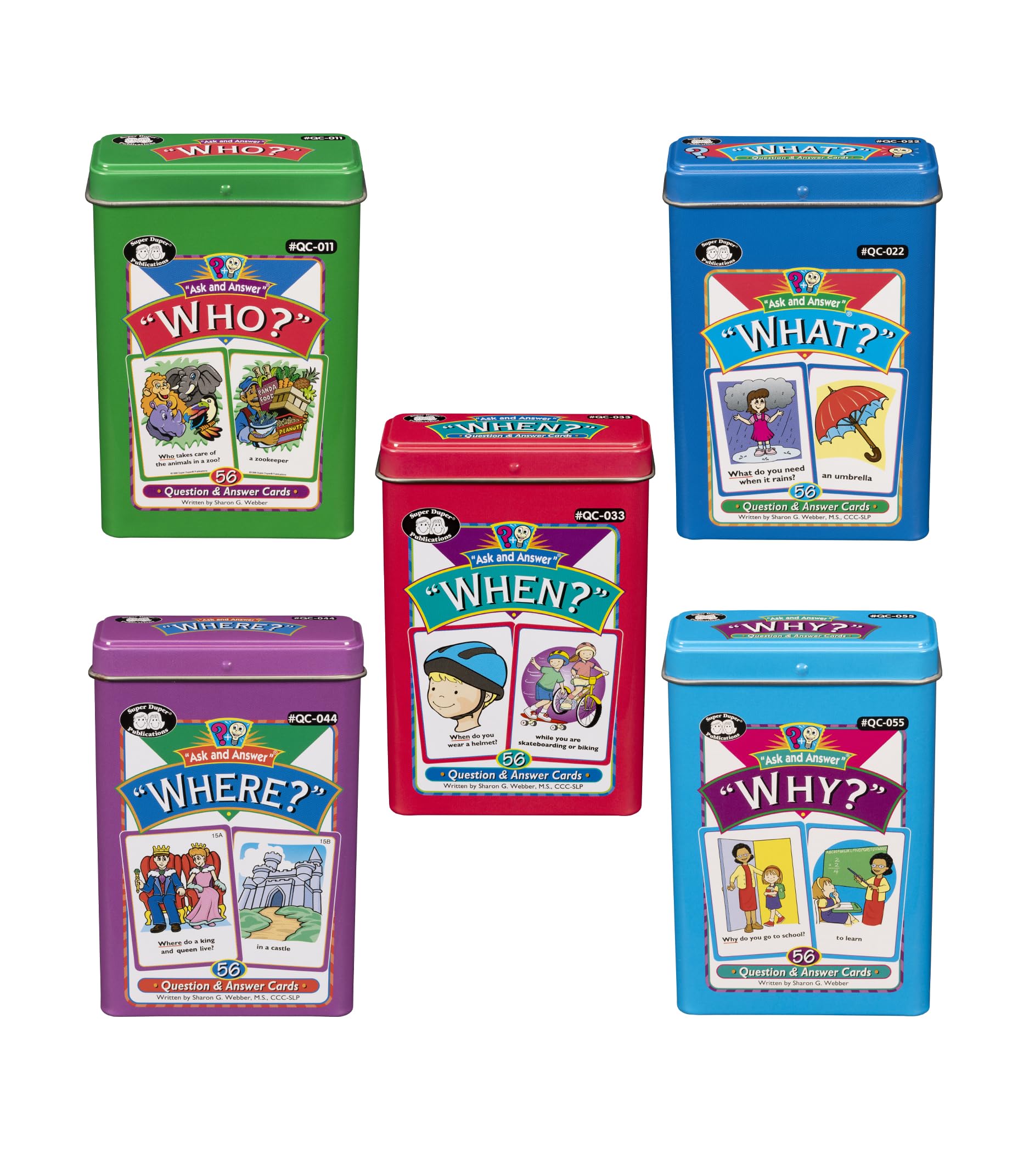 Super Duper Publications | Ask and Answer WH Question Five Fun Decks Bundle | Communication and Language Skills Flash Cards | Educational Resource for Children