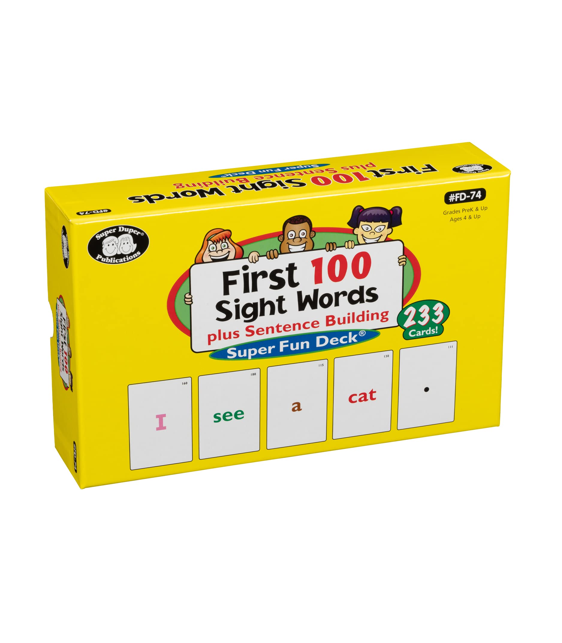 Super Duper Publications | First 100 Sight Words Plus Sentence Building Fun Deck Flash Cards | Educational Learning Resource for Children