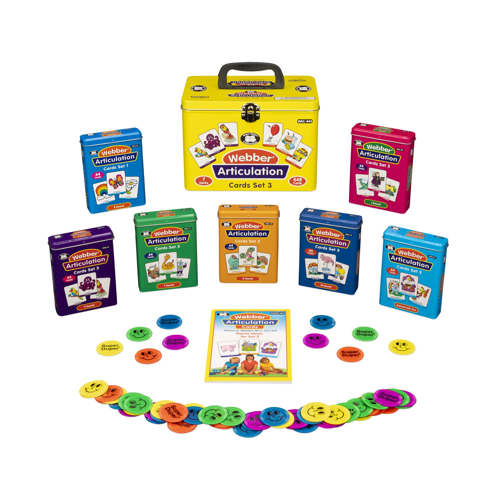 Super Duper Publications | Set of 7 Webber® Articulation Card Decks with Animal Artic Pairs (Bundle Set 3) | Educational Learning Resource for Children