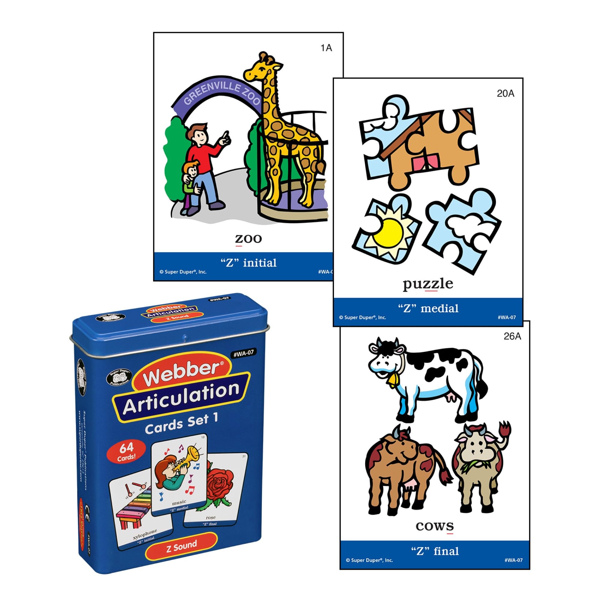 Super Duper Publications | Articulation Z Sound Fun Deck | Vocabulary and Language Development Flash Cards | Educational Learning Materials for Children