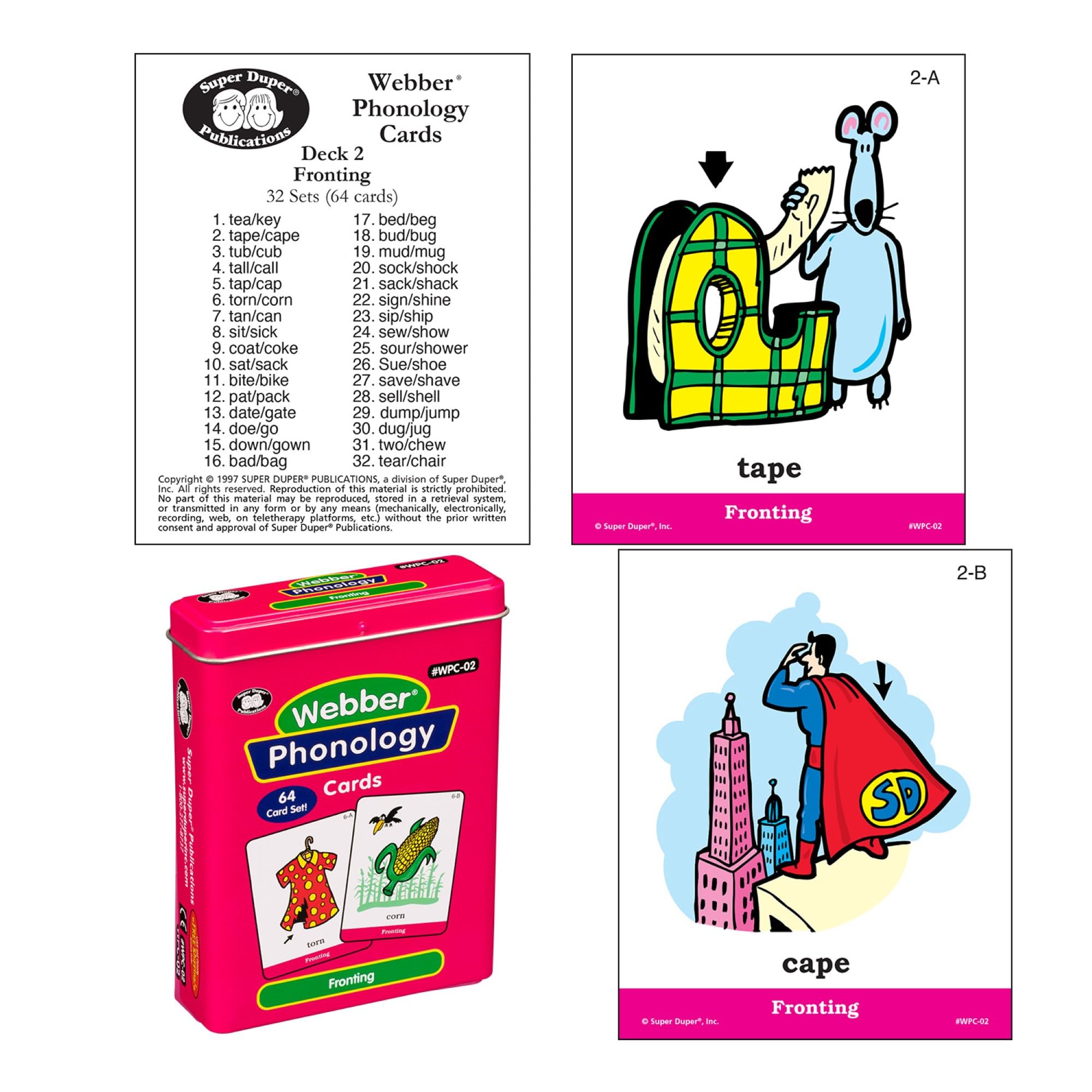 Super Duper Publications | Webber® Illustrated Phonology Eight Fun Decks Bundle | Communication and Language Processing Skills Flash Cards | Educational Learning Resource for Children