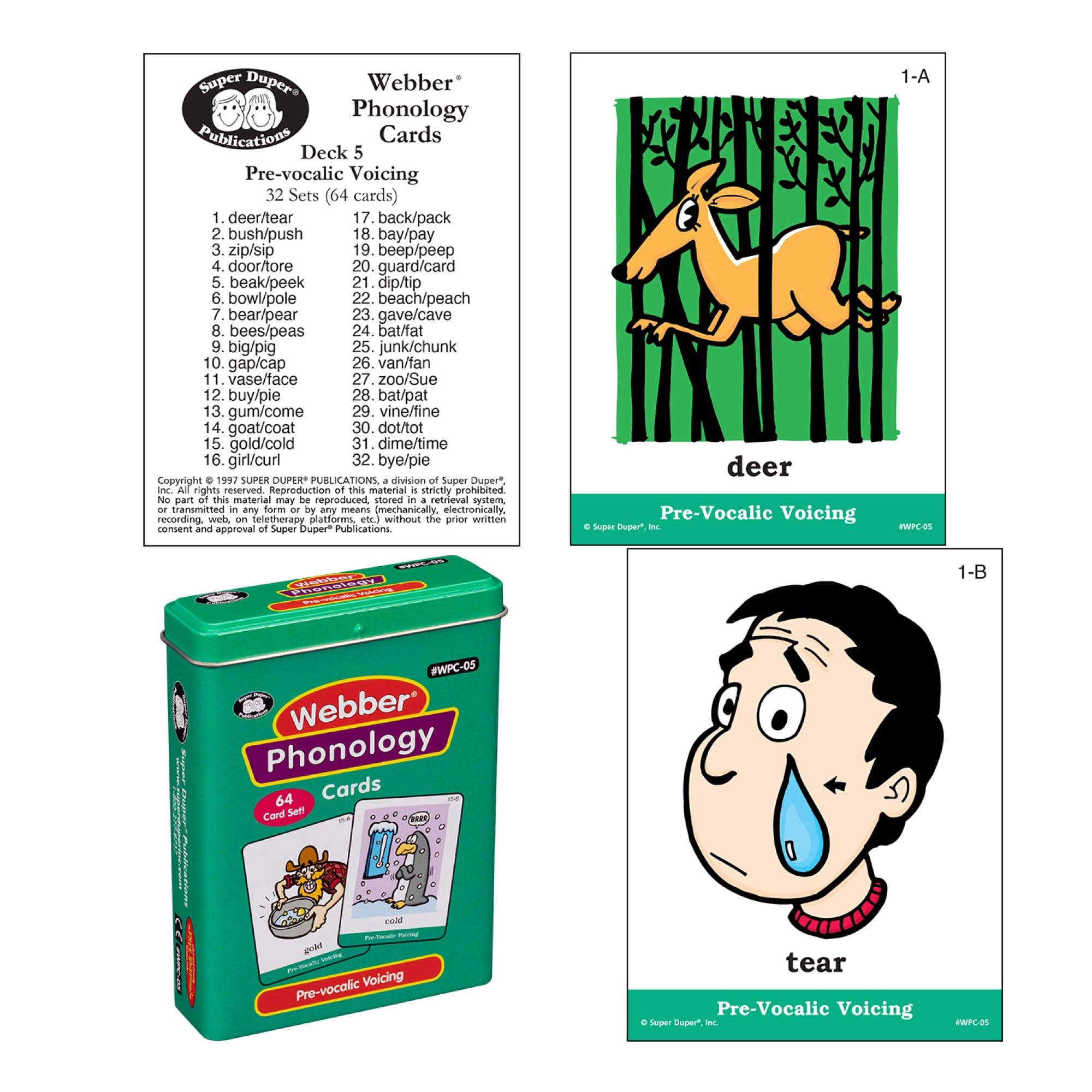 Super Duper Publications | Webber® Illustrated Phonology Eight Fun Decks Bundle | Communication and Language Processing Skills Flash Cards | Educational Learning Resource for Children