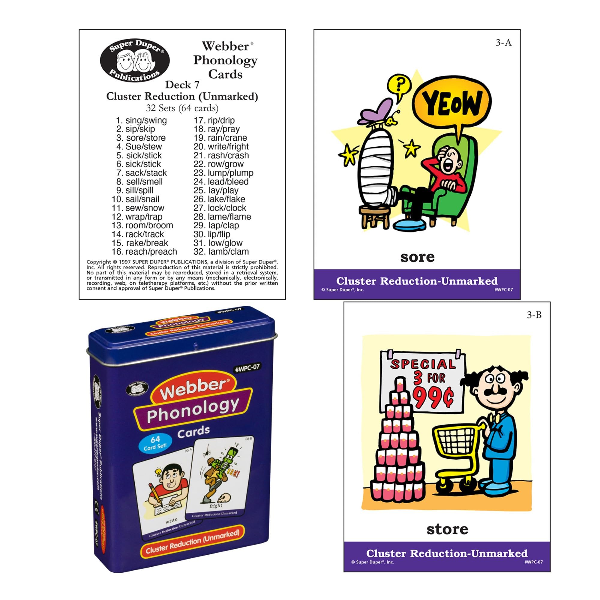 Super Duper Publications | Webber® Illustrated Phonology Eight Fun Decks Bundle | Communication and Language Processing Skills Flash Cards | Educational Learning Resource for Children