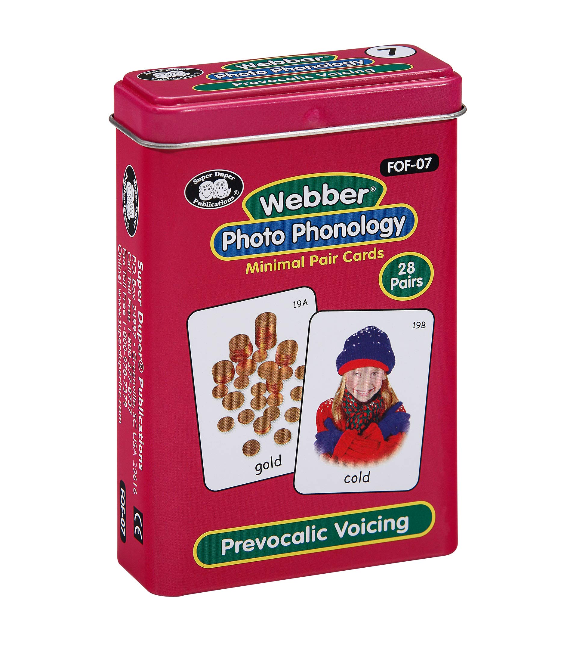 Super Duper Publications | Webber® Photo Phonology Prevocalic Voicing Minimal Pair Card Deck | Educational Learning Resource for Children