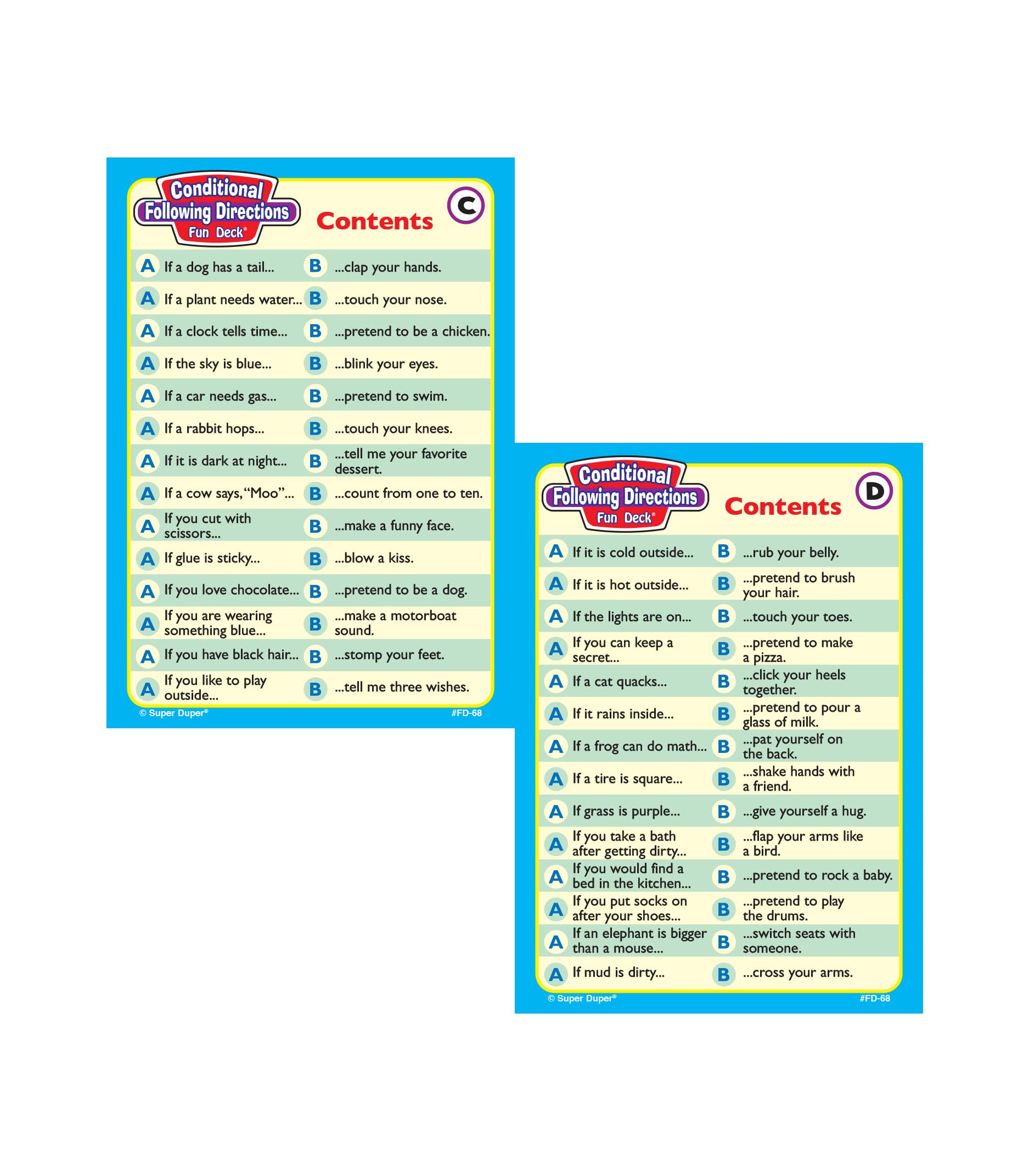 Super Duper Publications | Conditional Following Directions Fun Deck Flash Cards | Educational Learning Resource for Children