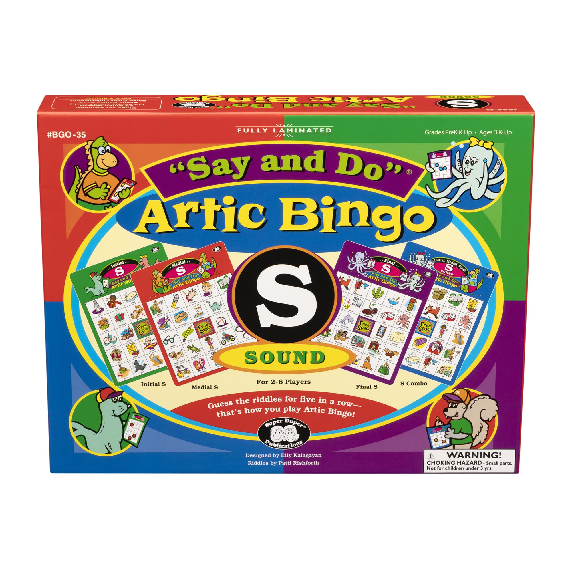 Say and Do Artic Bingo Sound Game Letter “S” - Super Duper Educational Learning Toy for Kids