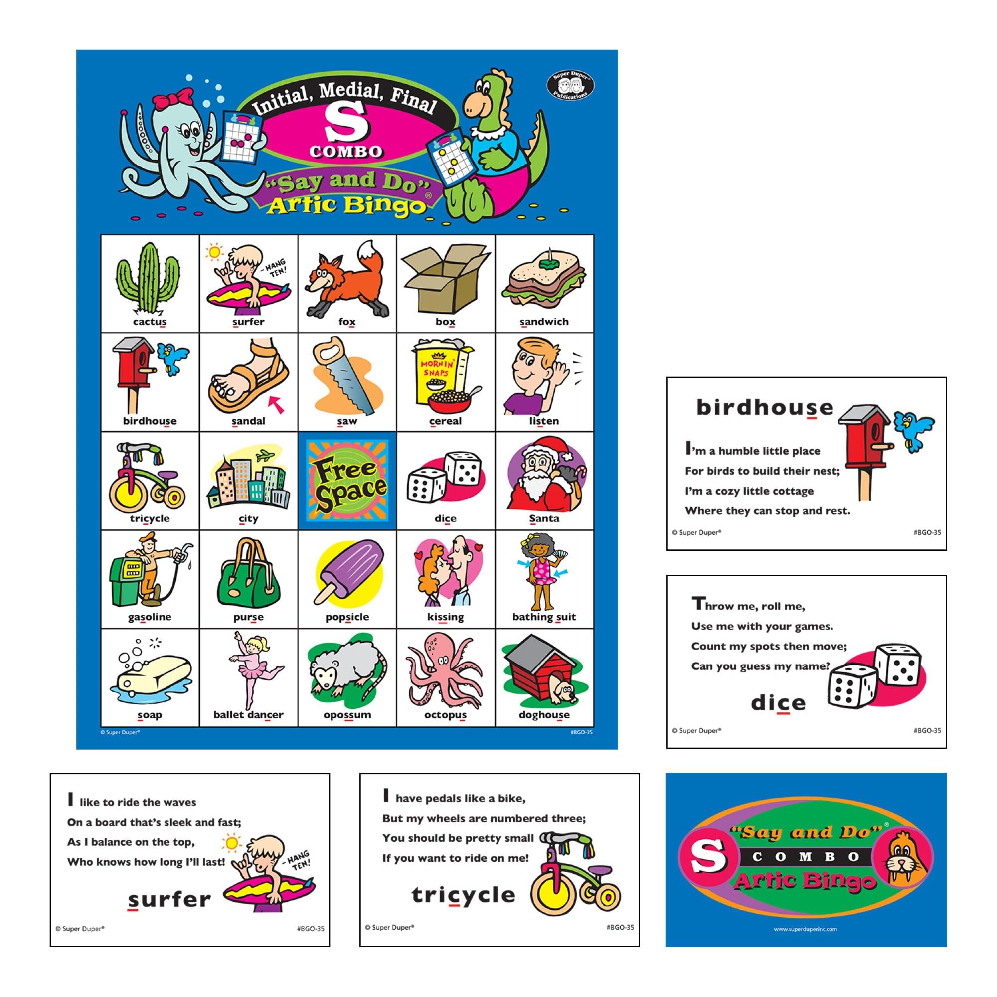 Say and Do Artic Bingo Sound Game Letter “S” - Super Duper Educational Learning Toy for Kids