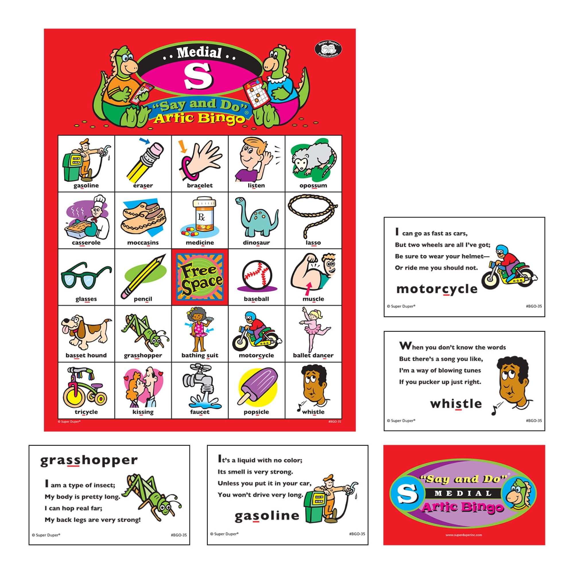 Say and Do Artic Bingo Sound Game Letter “S” - Super Duper Educational Learning Toy for Kids