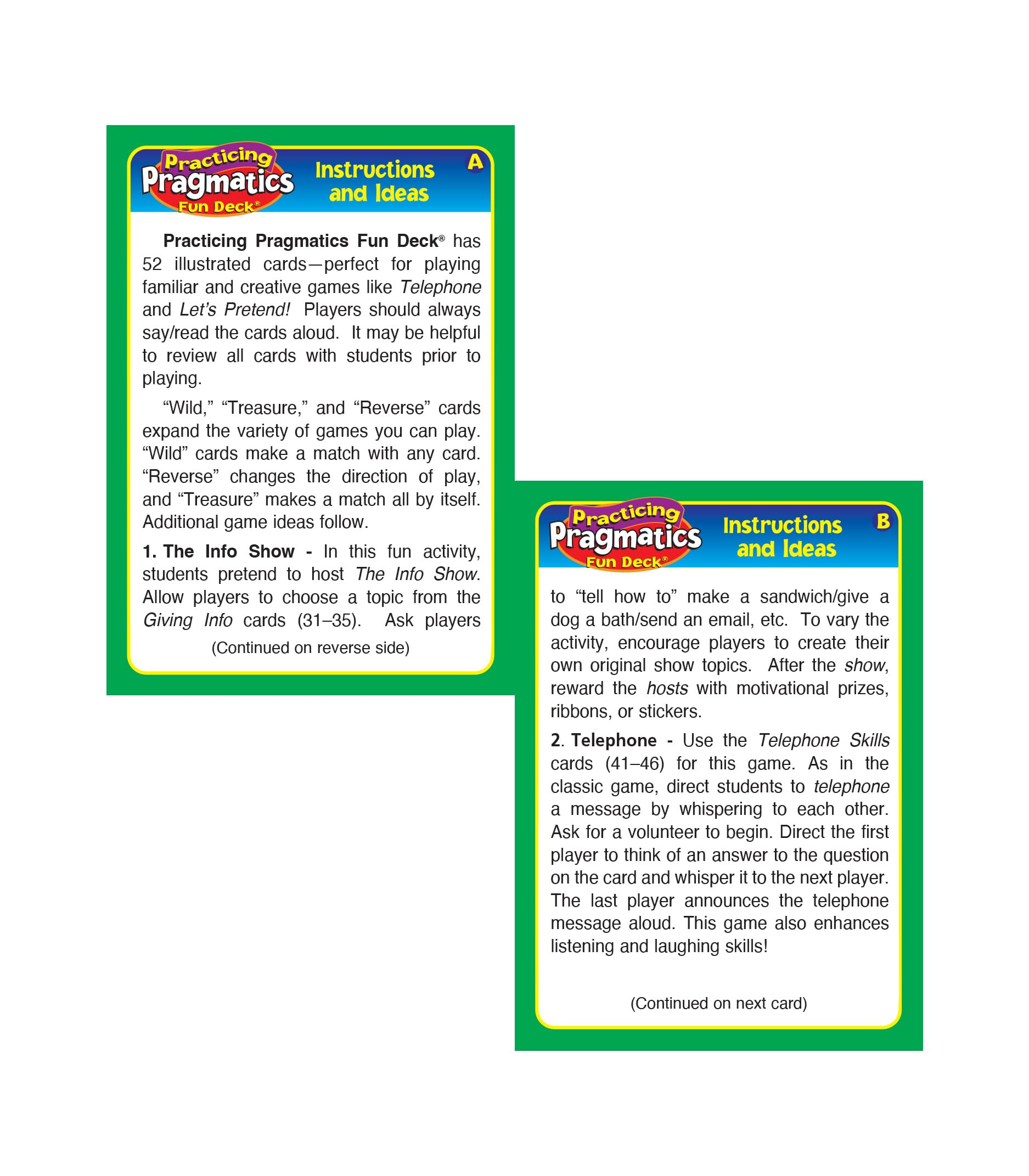 Super Duper Publications | Practicing Pragmatics Fun Deck | Conversation and Social Skills Flash Cards | Educational Learning Materials for Children