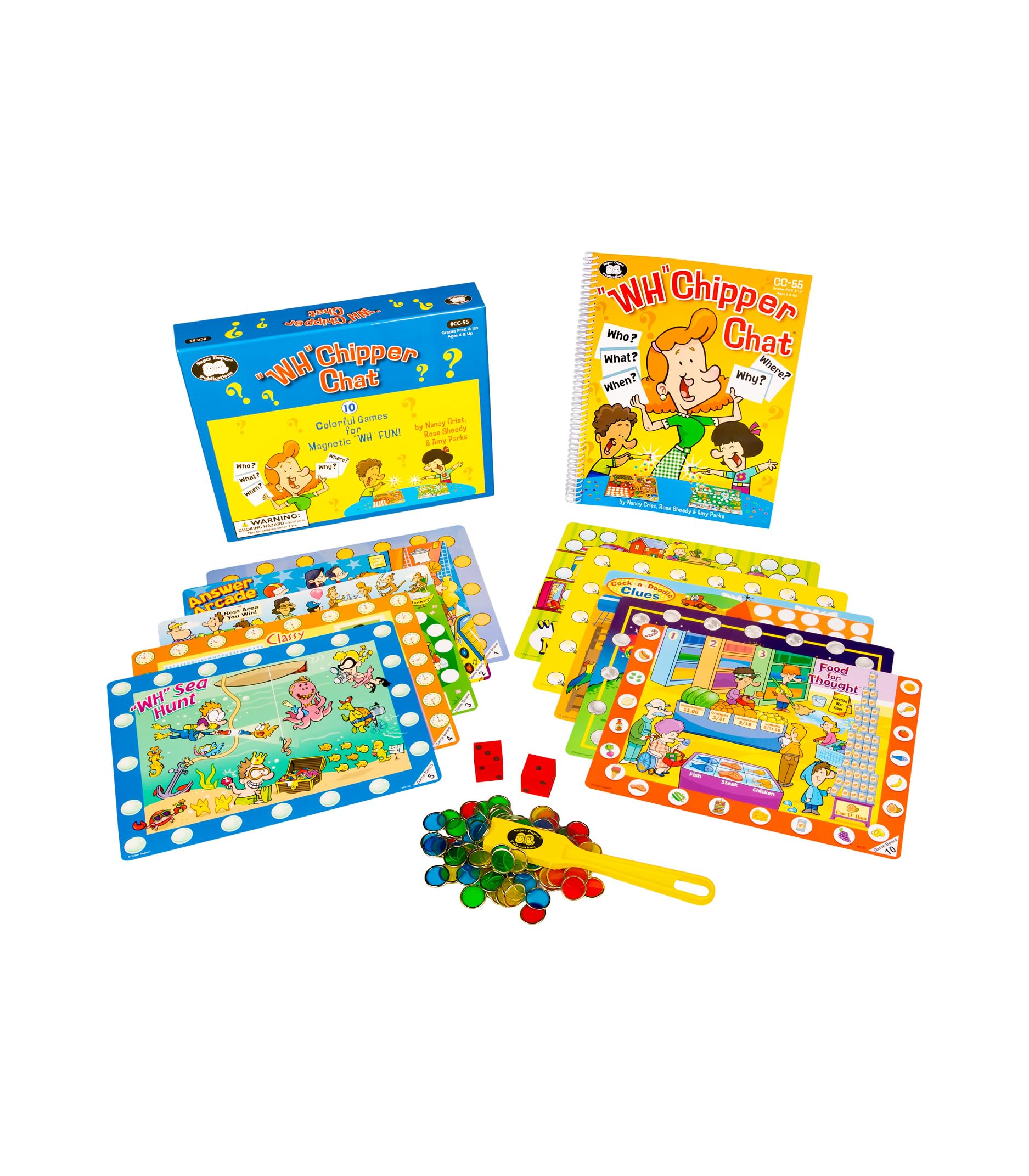 Super Duper Publications | WH Chipper Chat® Magnetic Game with Magic Wand | Educational Learning Resource for Children