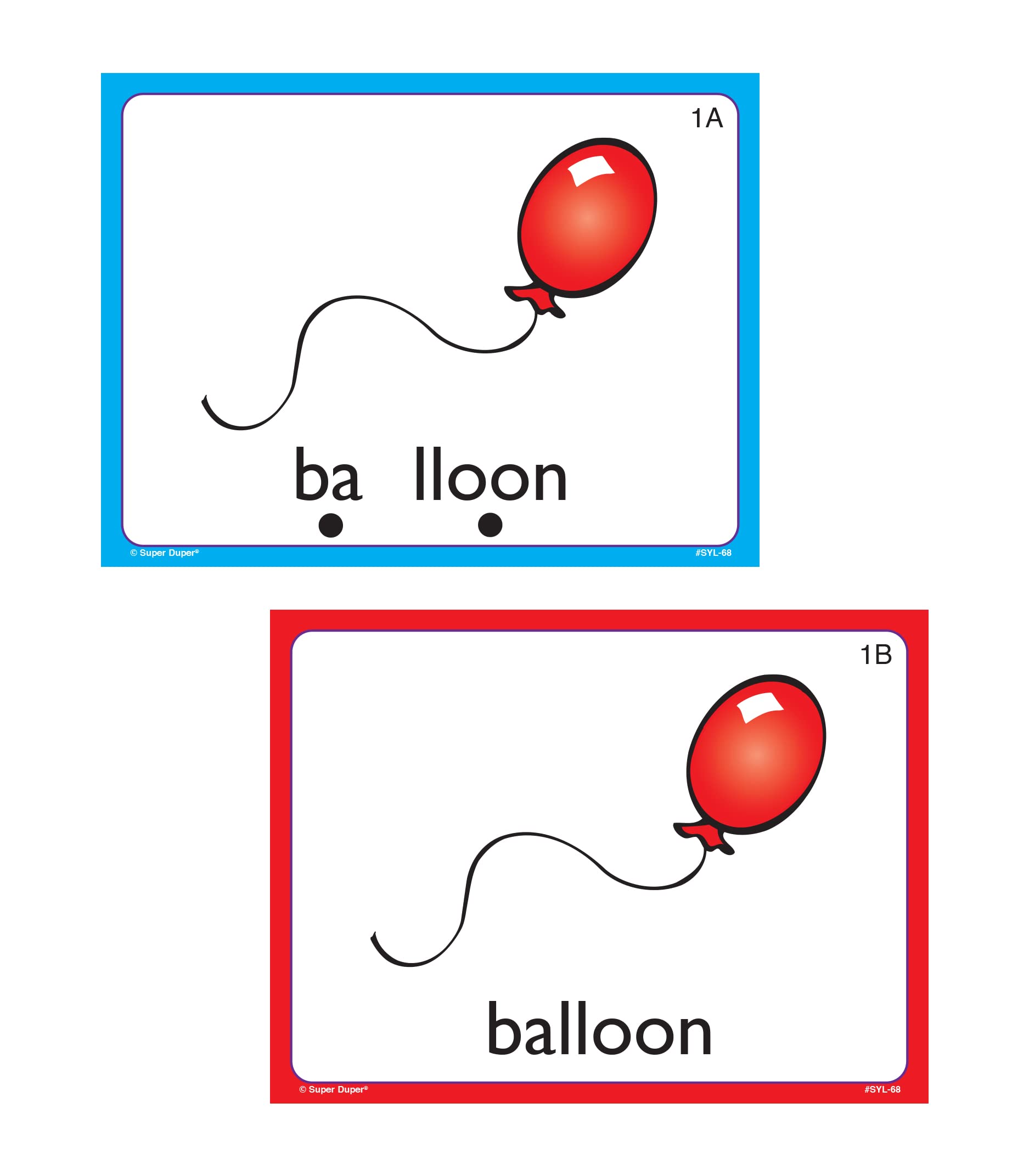 Super Duper Publications | Syllable Drilling Fun Deck Flash Cards for Speech-Language Pathologists | Educational Learning Resource for Children