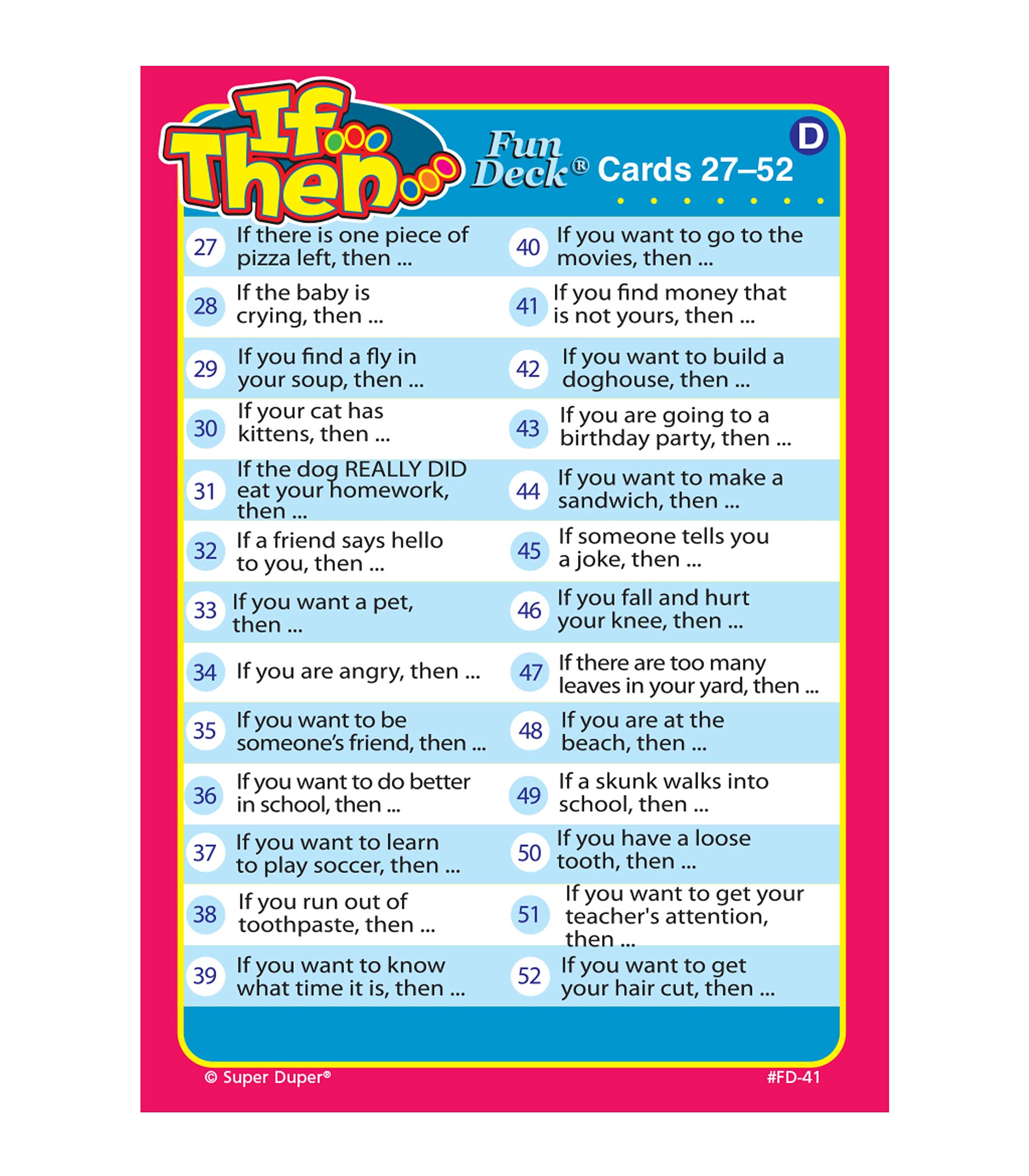 Super Duper Publications | If… Then… Fun Deck | Logical Thinking and Problem Solving Skills Flash Cards | Educational Learning Materials for Children
