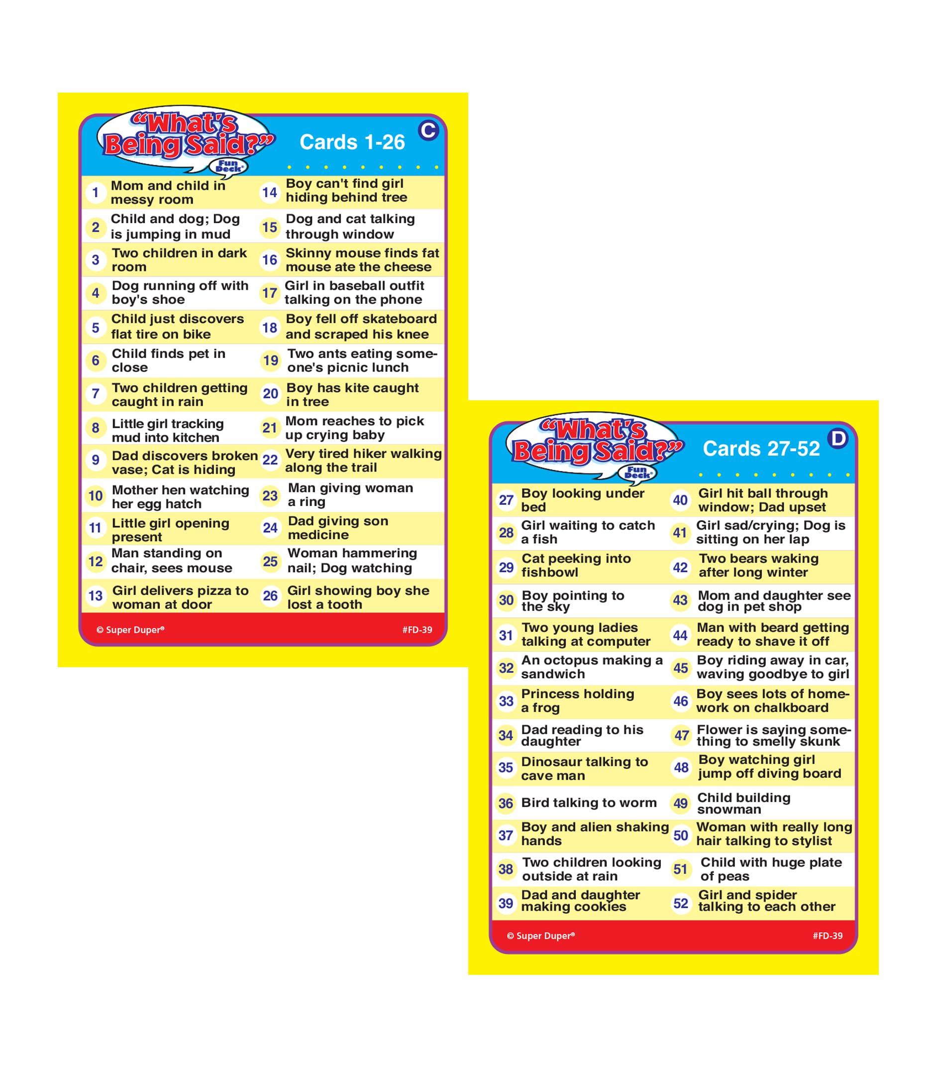 Super Duper Publications | What's Being Said? Fun Deck Flash Cards | Educational Learning Resource for Children