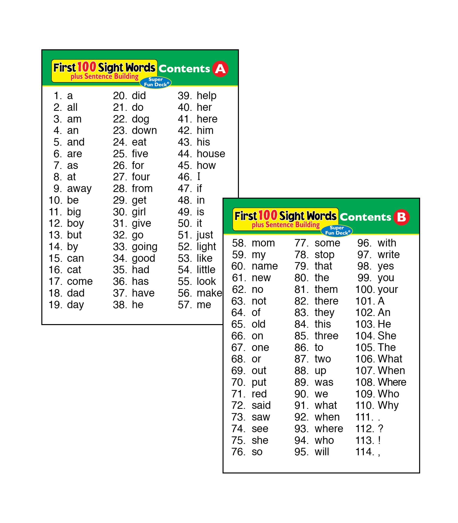 Super Duper Publications | Sight Words Plus Sentence Building Fun Deck Card Bundle | Educational Learning Resource for Children