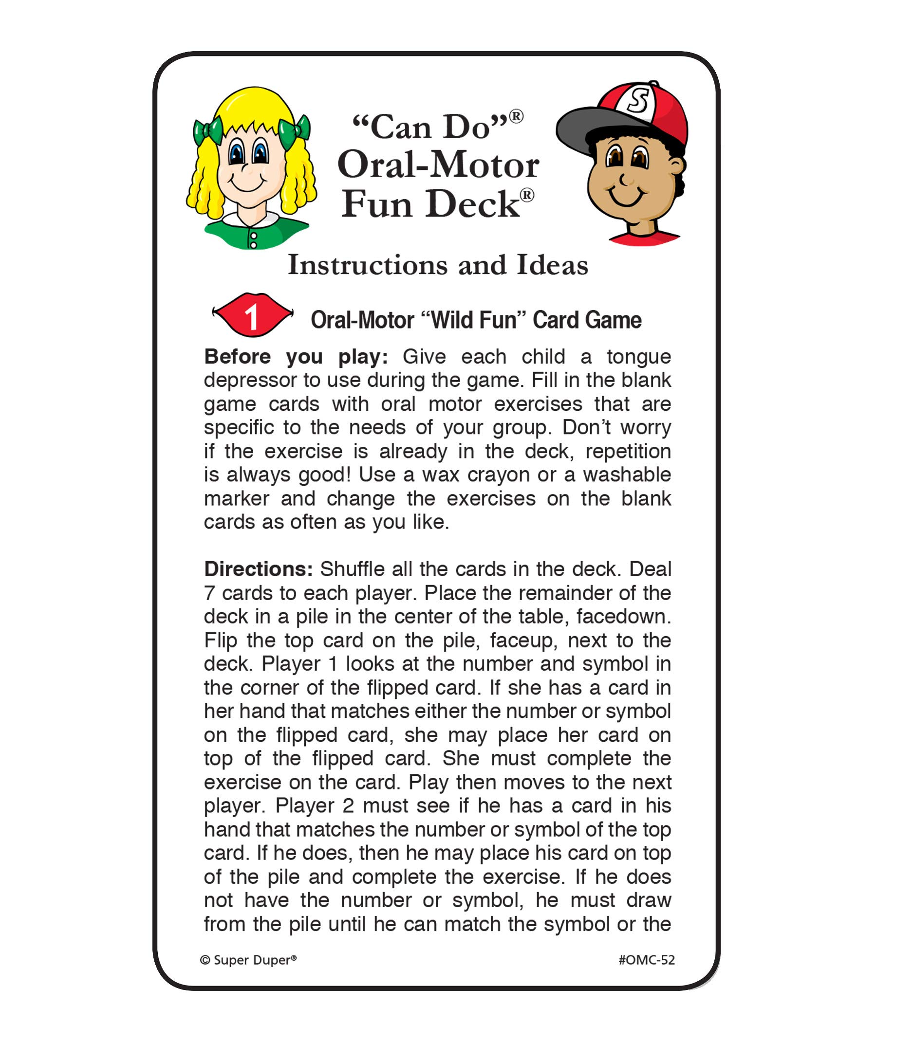 Super Duper Publications | Can Do Oral-Motor Fun Deck Flash Cards | Educational Learning Resource for Children