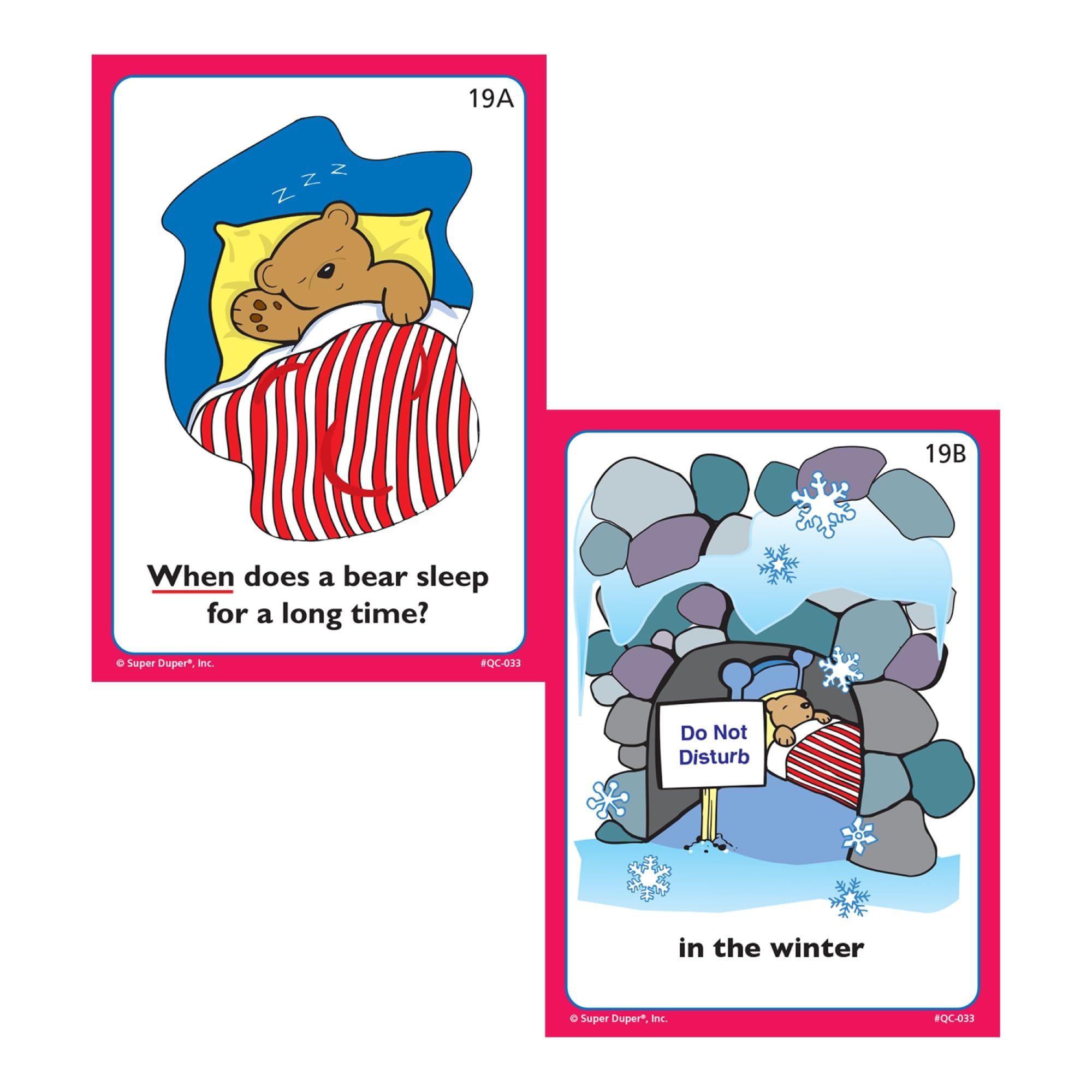 Super Duper Publications | Ask and Answer When Questions Fun Deck | Communication and Language Processing Skills Flash Cards | Educational Learning Materials for Children