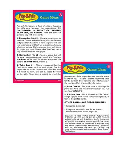 Super Duper Publications | Pigs & Pals Preposition Fun Deck Flash Cards | Educational Learning Resource for Children