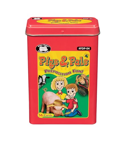 Super Duper Publications | Pigs & Pals Preposition Fun Deck Flash Cards | Educational Learning Resource for Children