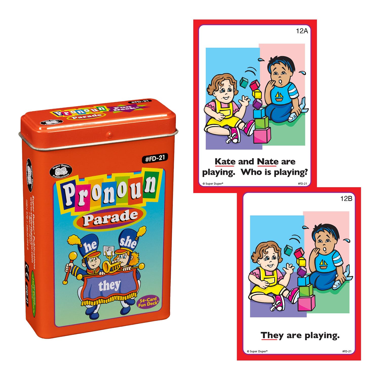 Super Duper Publications | Pronoun Parade Flash Cards | Grammar and Reading Skills Fun Deck | Educational Learning Materials for Children