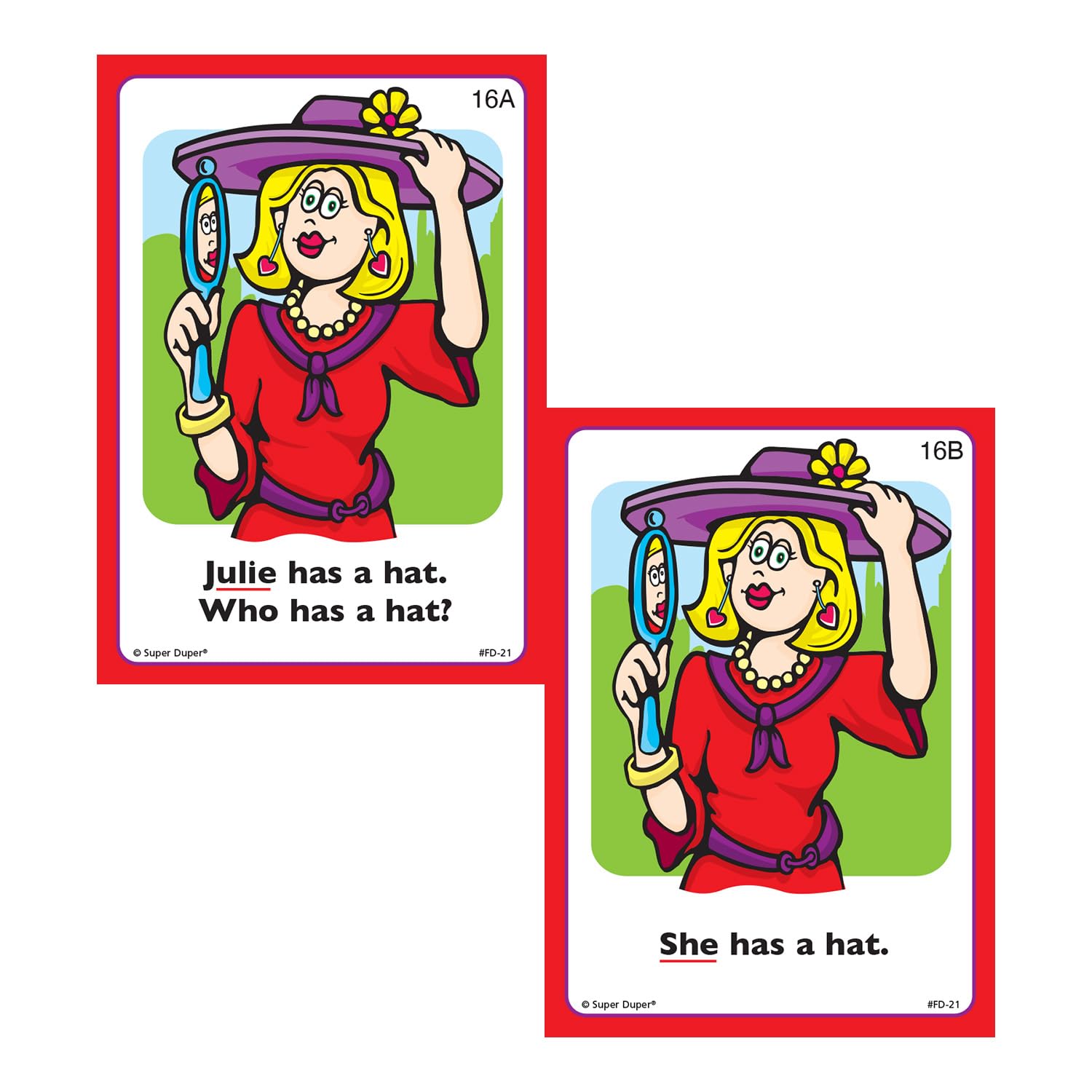 Super Duper Publications | Pronoun Parade Flash Cards | Grammar and Reading Skills Fun Deck | Educational Learning Materials for Children