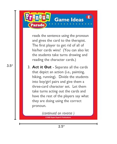 Super Duper Publications | Pronoun Parade Flash Cards | Grammar and Reading Skills Fun Deck | Educational Learning Materials for Children