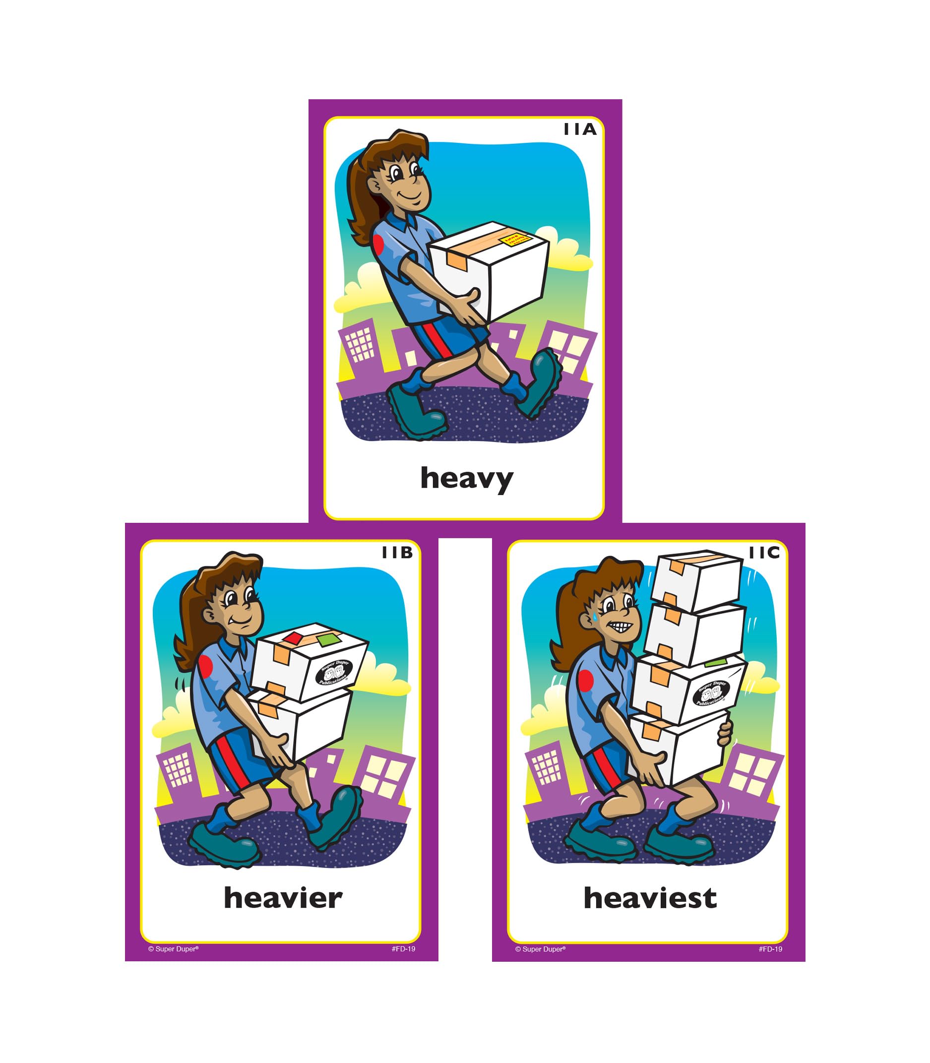 Super Duper Publications | Comparatives Fun Deck Flash Cards | Educational Learning Resource for Children