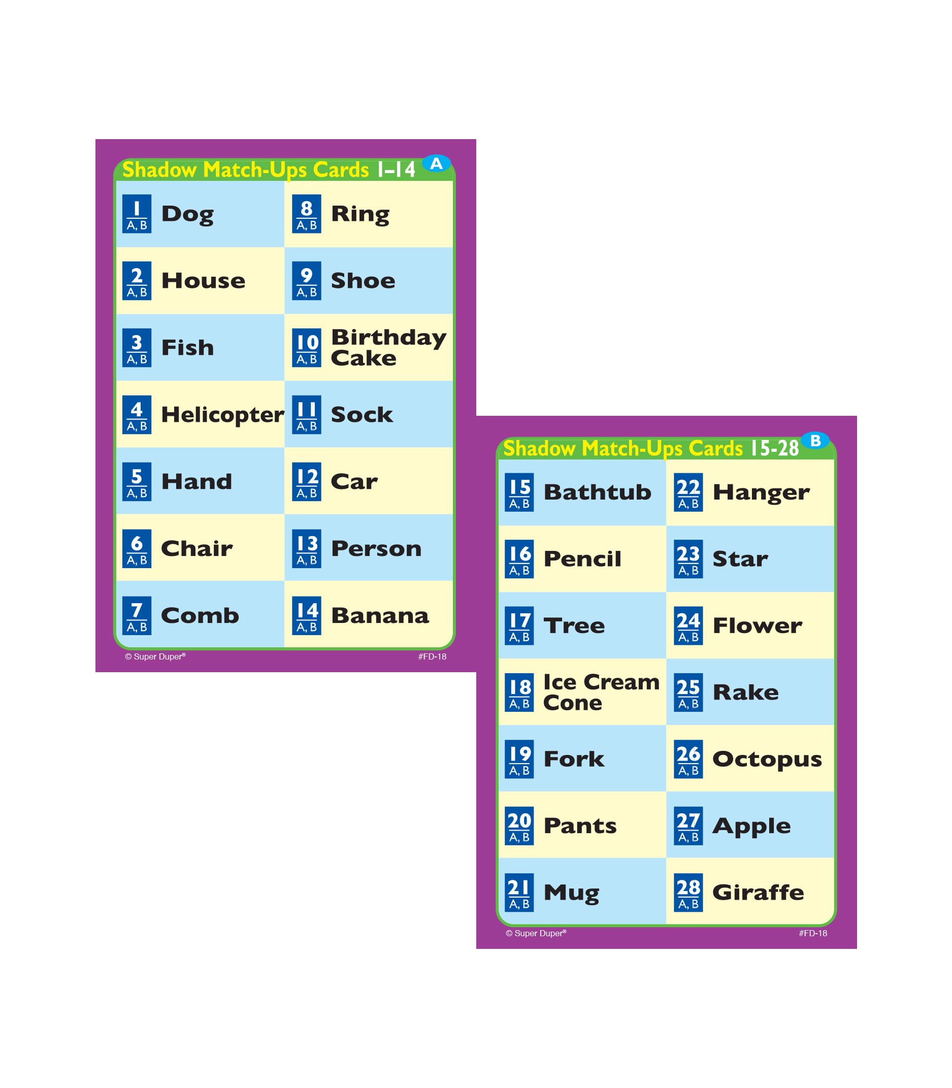 Super Duper Publications | Shadow Match-Ups Fun Deck Flash Cards | Educational Learning Resource for Children