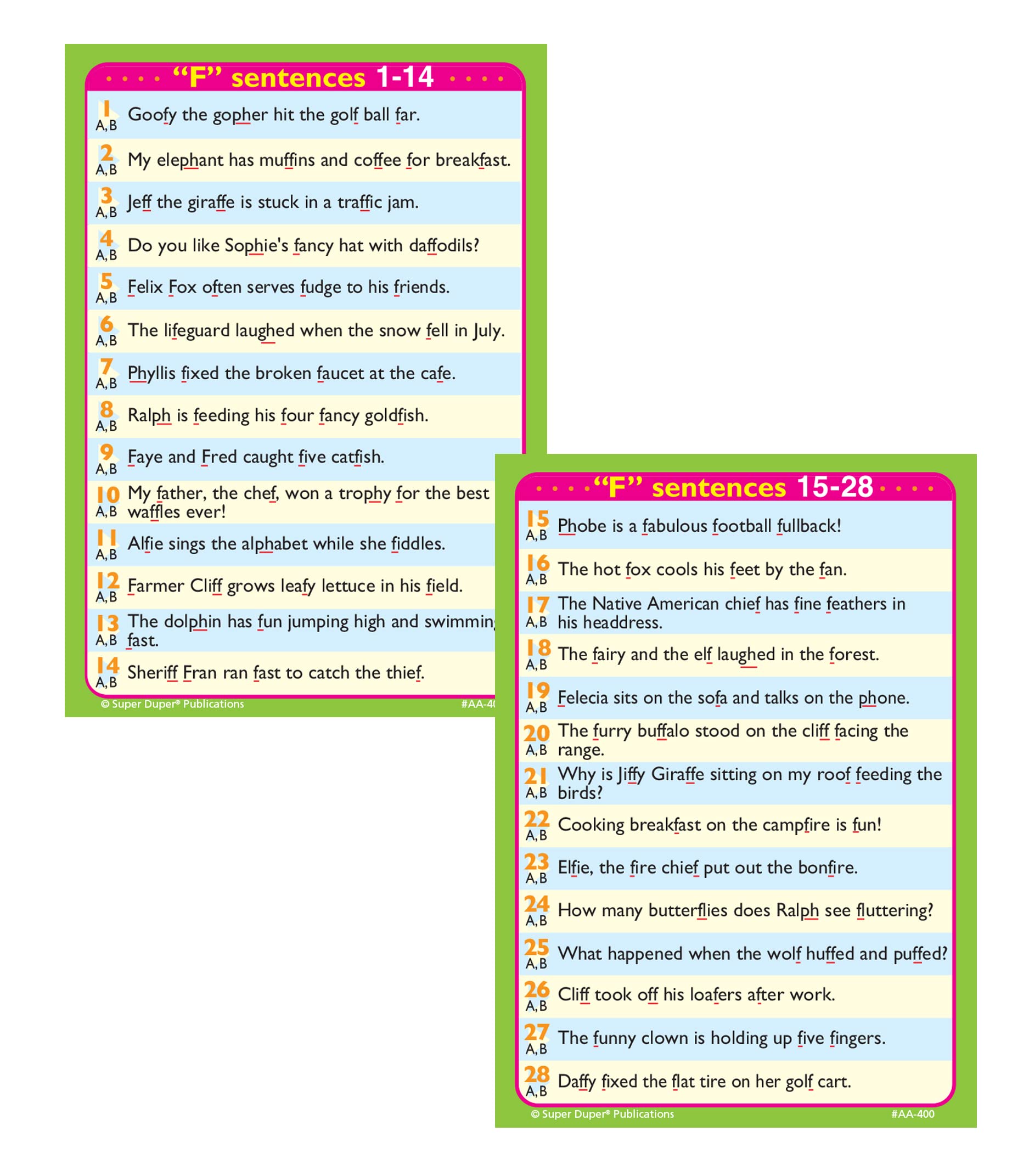 Super Duper Publications | Say and Do® Action Articulation F Sounds Fun Deck | Vocabulary and Language Development Flash Cards | Educational Learning Materials for Children