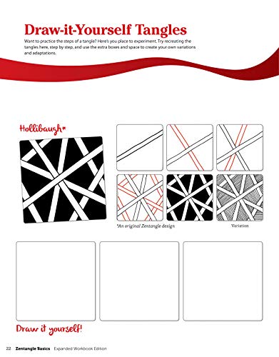 Zentangle Basics, Expanded Workbook Edition: A Creative Art Form Where All You Need is Paper, Pencil, & Pen (Design Originals) 25 Original Tangles, Beginner-Friendly Practice Exercises, & Techniques