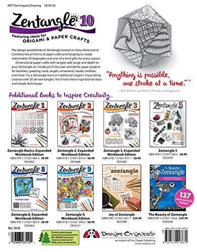 Zentangle (R) 10, Workbook Edition: Dimensional Tangle Projects (Design Originals) 30 New Tangles Featuring Ideas for Origami and Paper Crafts