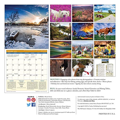 The 2021 Old Farmer's Almanac Country Calendar